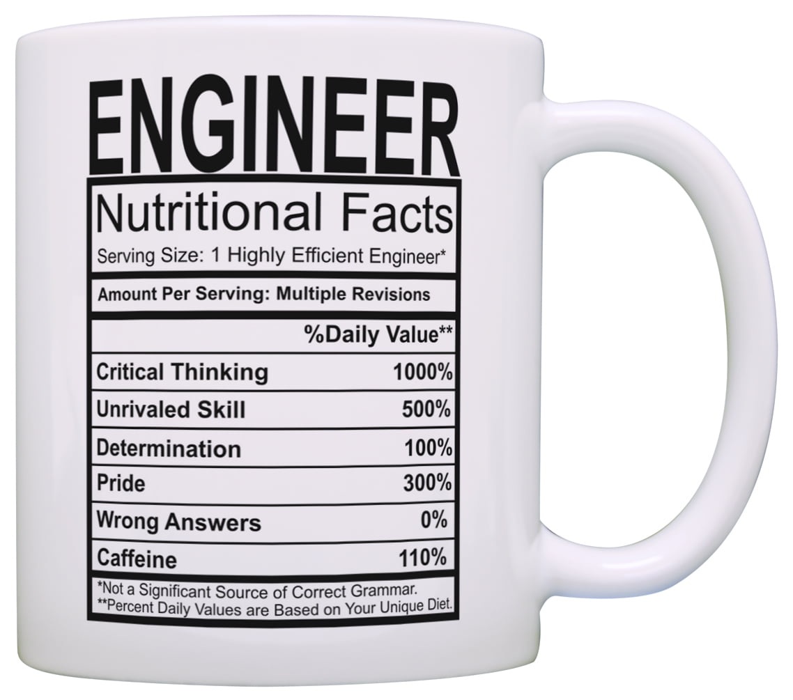 ThisWear Engineering Gifts Engineer Nutritional Facts Label Science ...