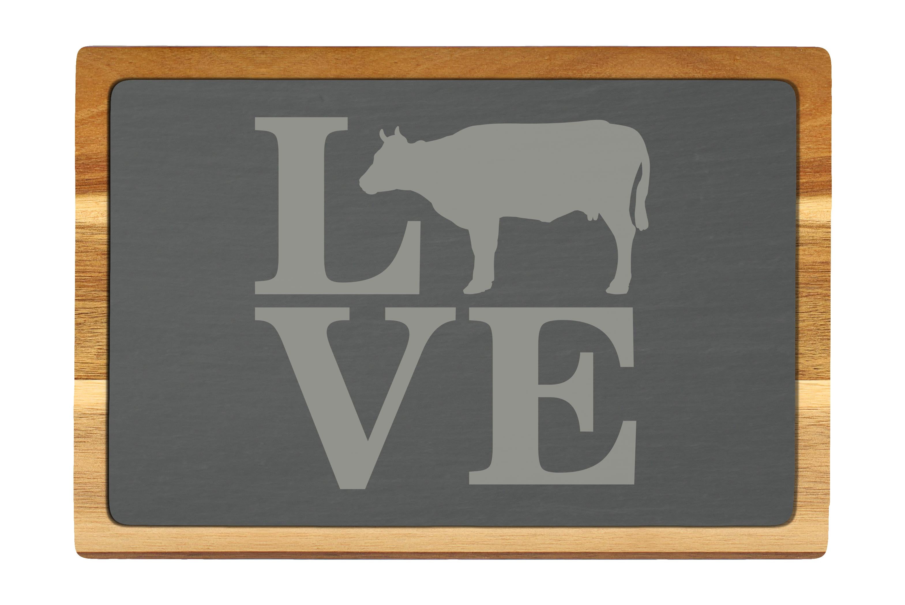 ThisWear Farmhouse Kitchen Decor Cattle Farm Cow LOVE Rectangle Slate ...