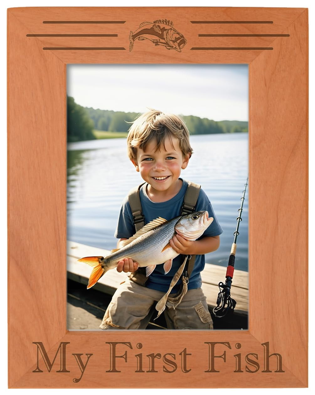 ThisWear Fish Picture Frame My First Fish Photo Frame Fishing Gifts ...