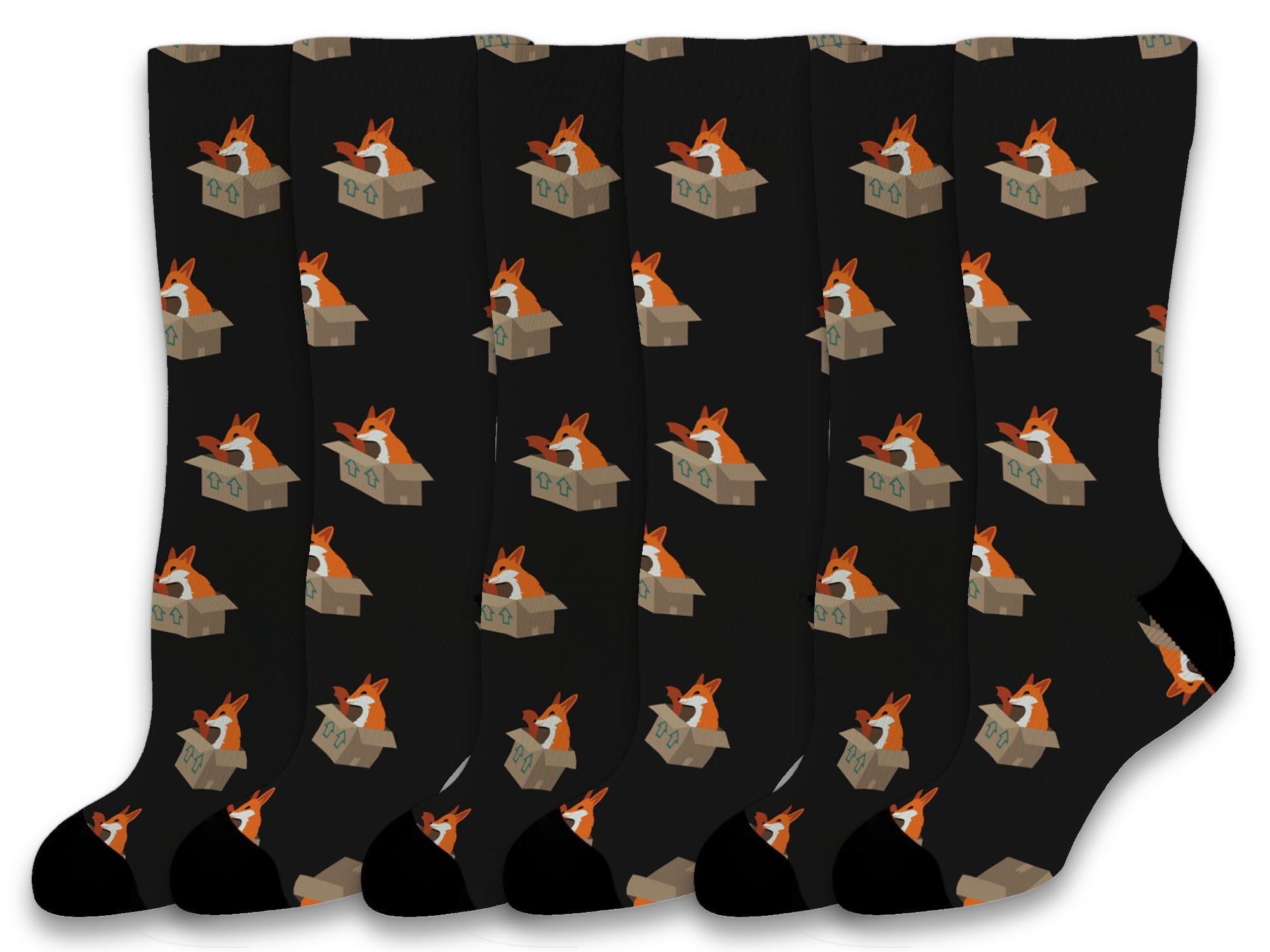 ThisWear Fox Themed Gifts Foxes in Boxes This Side Up Funny Socks Fox ...
