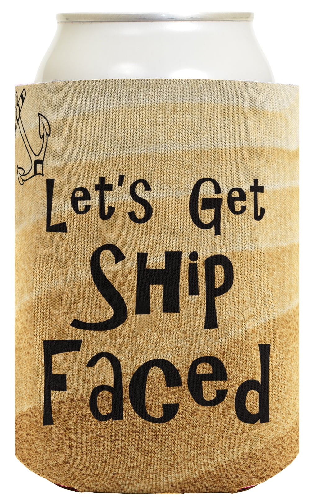 ThisWear Funny Beer Coolie Let's Get Ship Faced Nautical Sailing ...