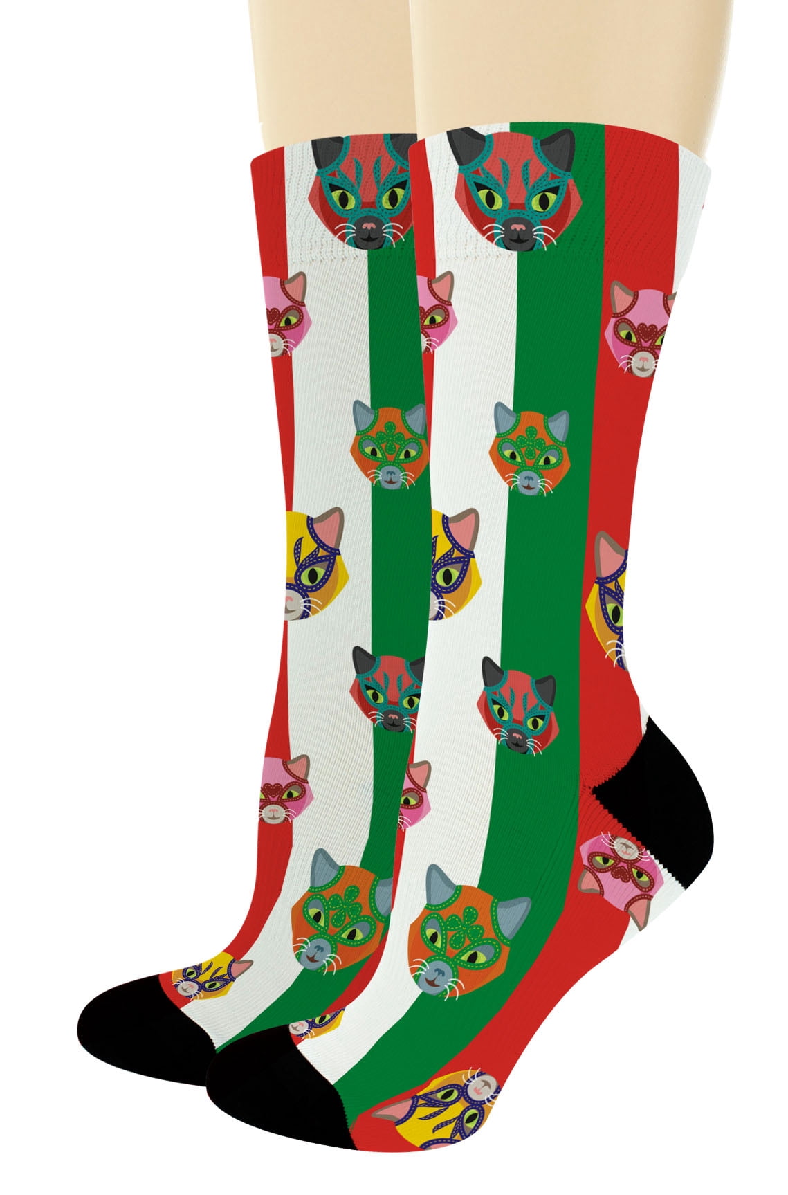 ThisWear Funny Cat Print Socks Luchador Cat Socks for Men & Women Cat ...
