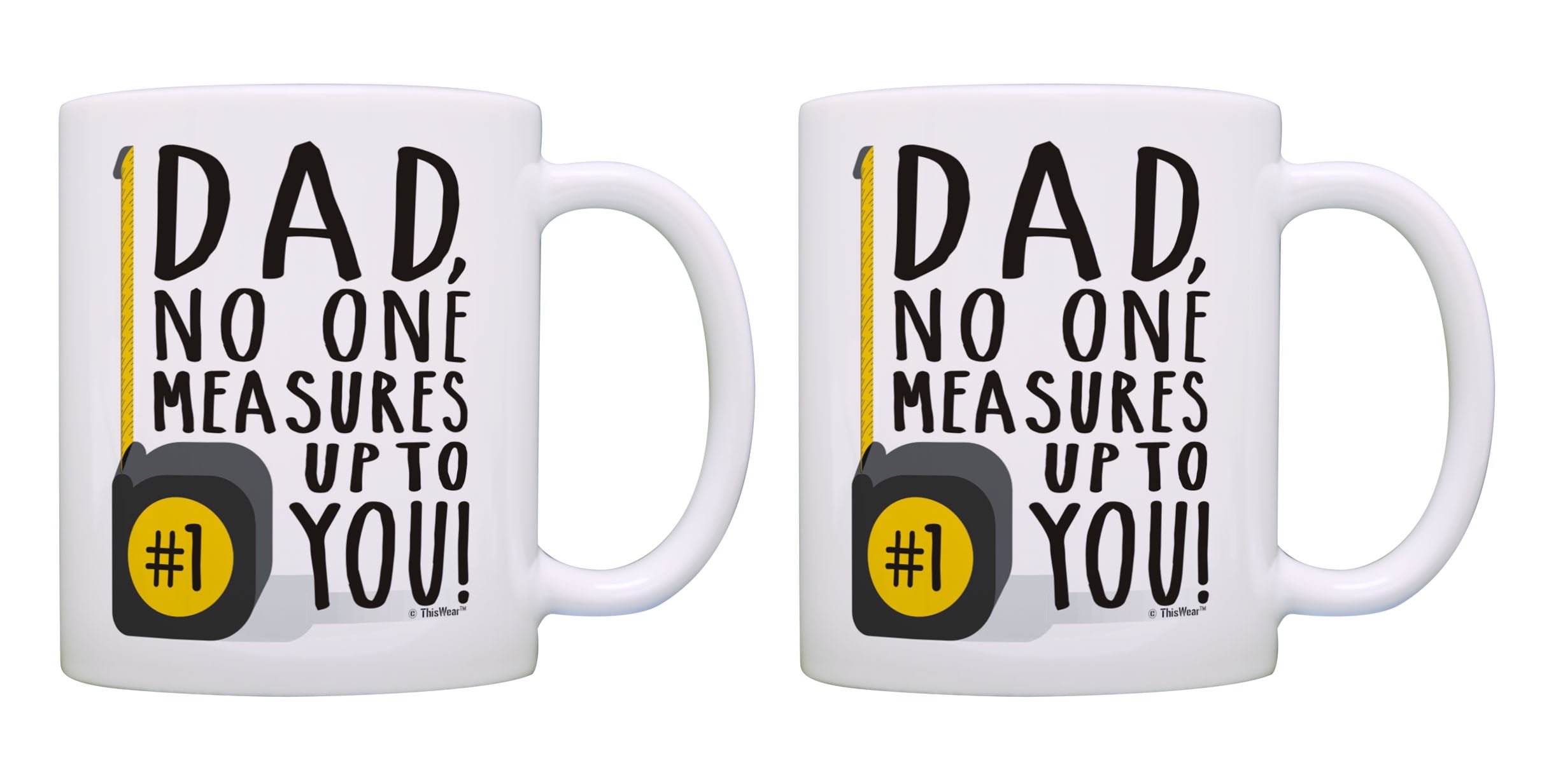 ThisWear Funny Dad Mugs Dad No One Measures Up To You Handy Dad Cup Set ...