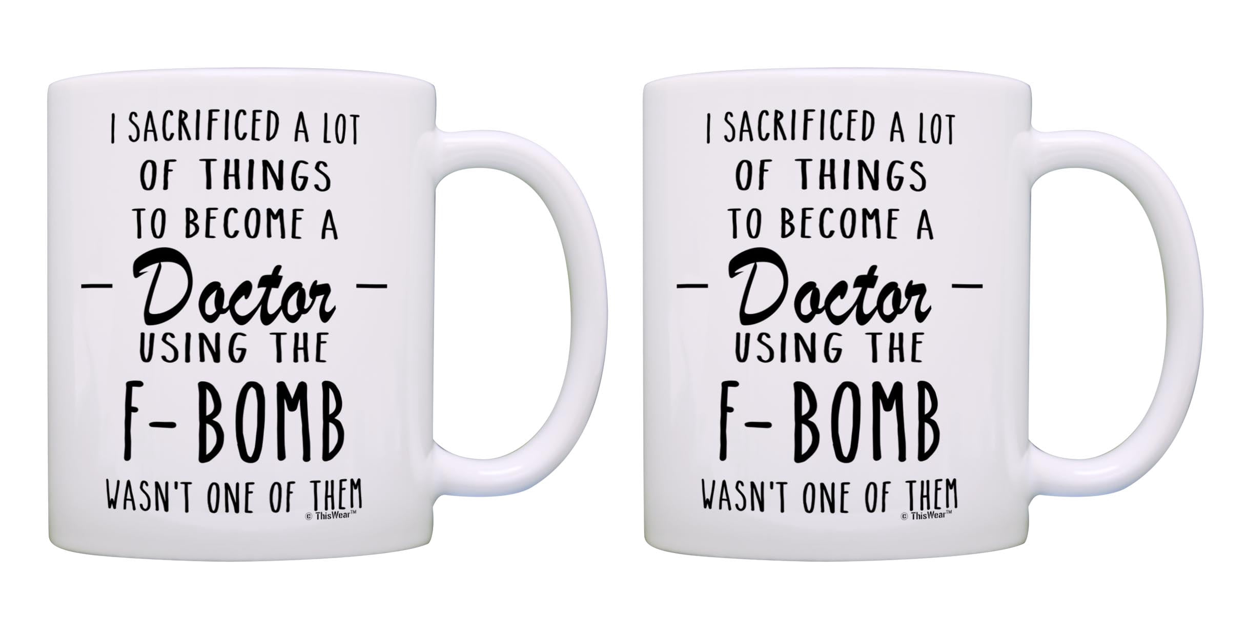 ThisWear Funny Doctor Gifts Doctor F-Bomb Dr Mug Set Gifts for Doctors ...