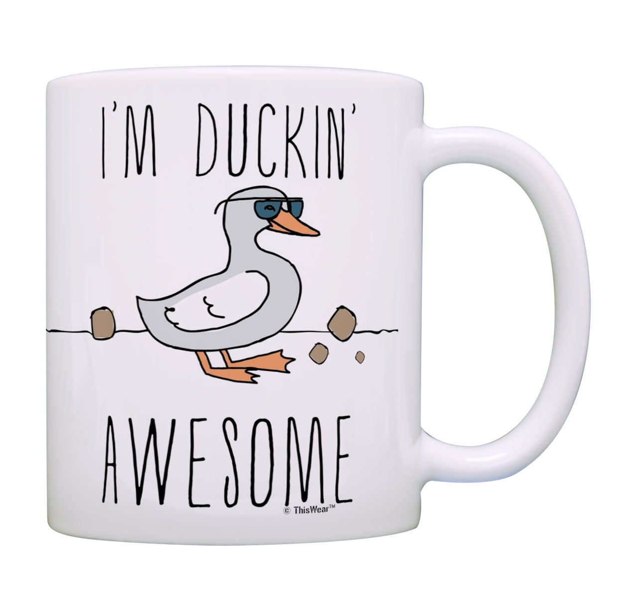 ThisWear Funny Duck Mugs I'm Duckin Awesome Punny Duck Mug Coworker ...