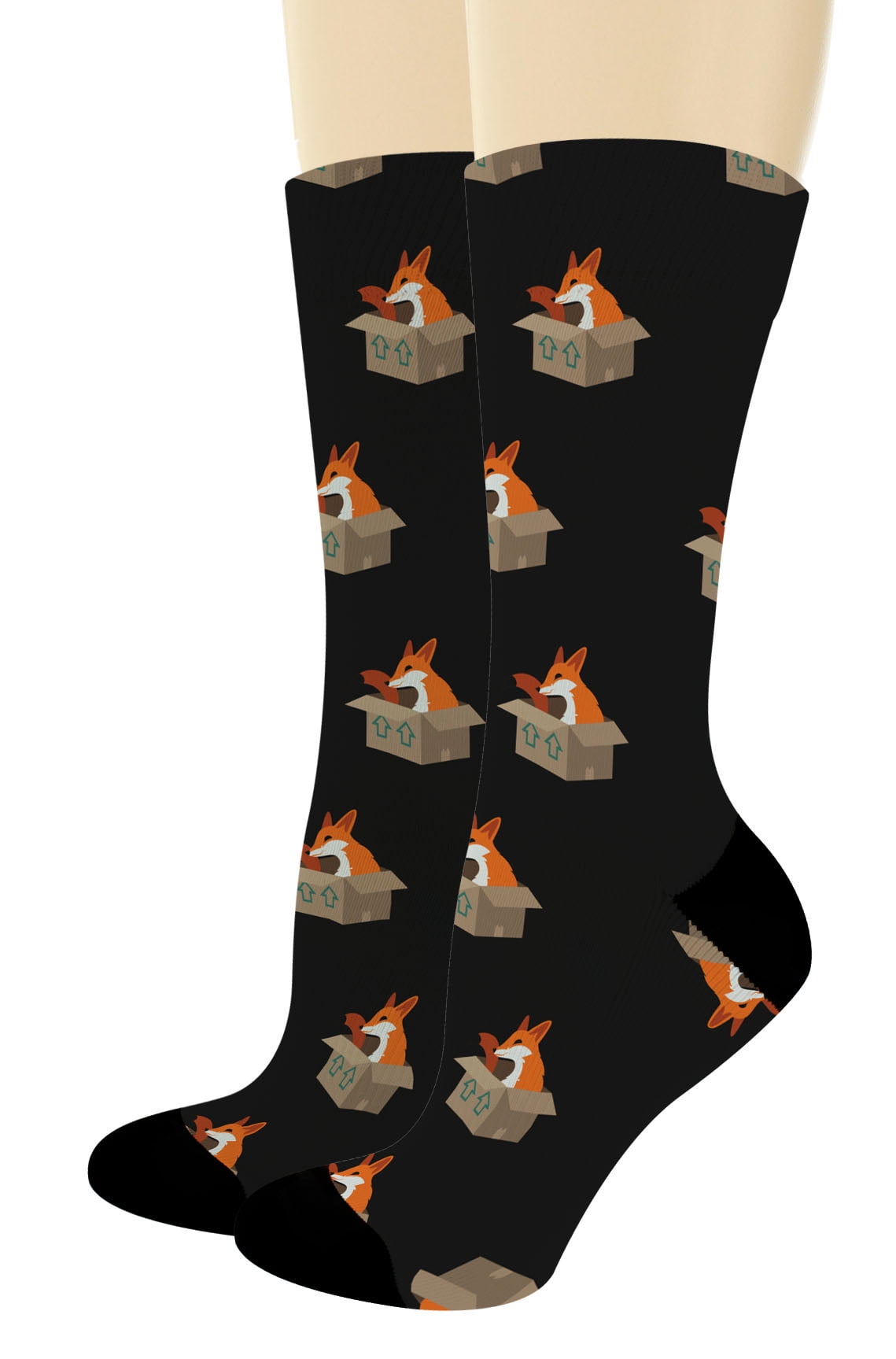 ThisWear Funny Fox Print Socks Fox in Box Fox Socks for Men and Women ...