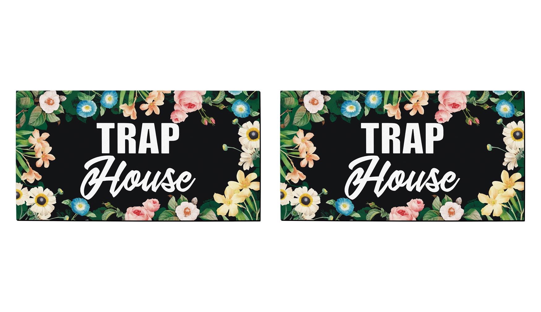 ThisWear Funny Welcome Mat Trap House Rubber Doormat Floral Decor for ...