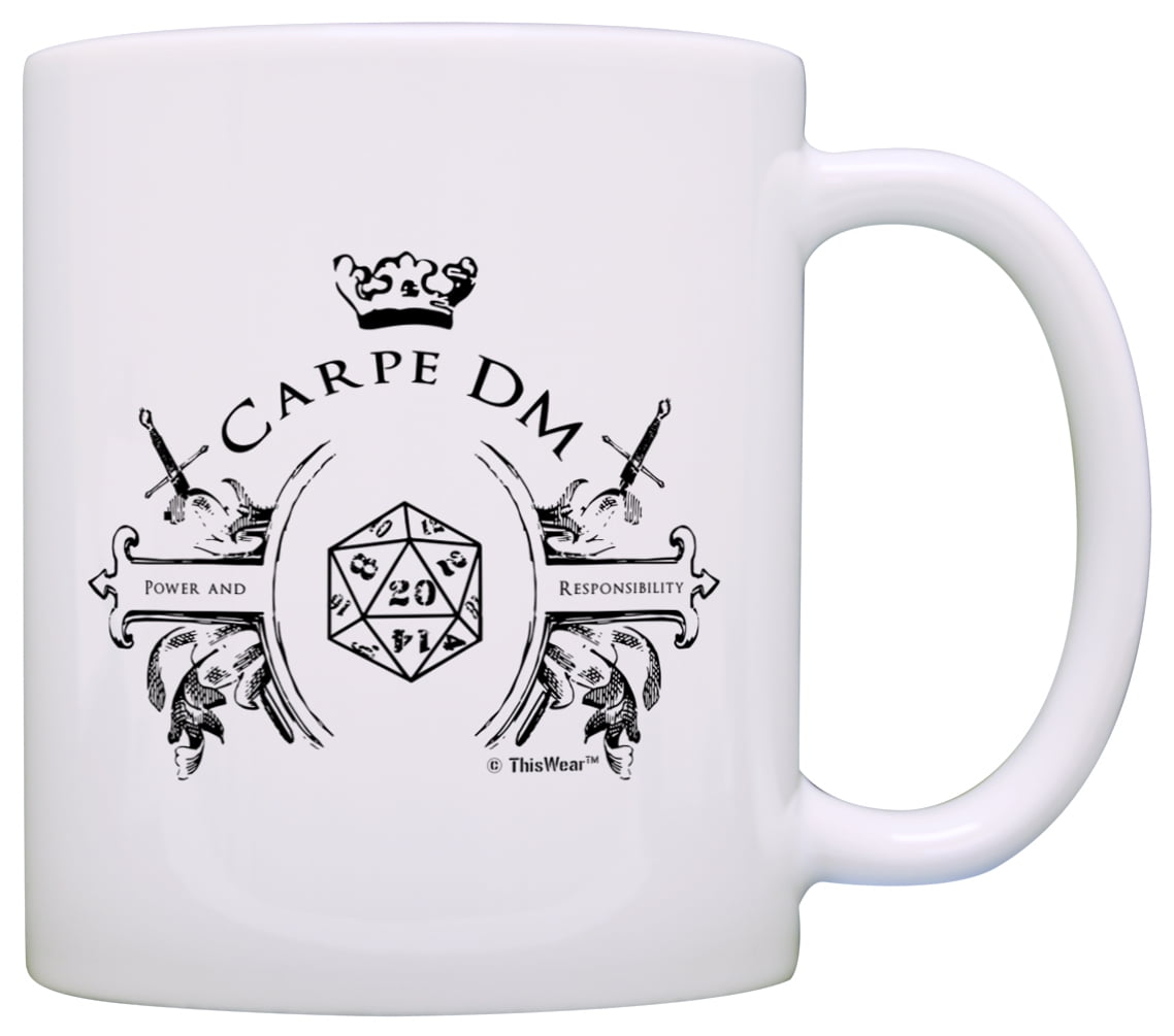 ThisWear Gamer Mugs Game Master Carpe DM Funny D20 Critical Hit Chaotic ...