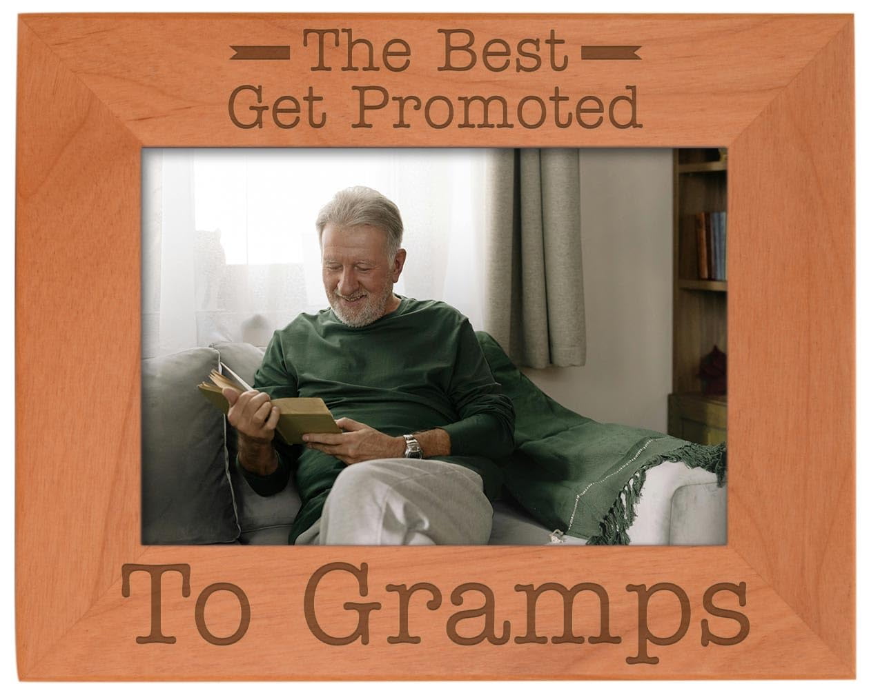 ThisWear Gift for Grandpa Best Get Promoted to Gramps Natural Wood ...