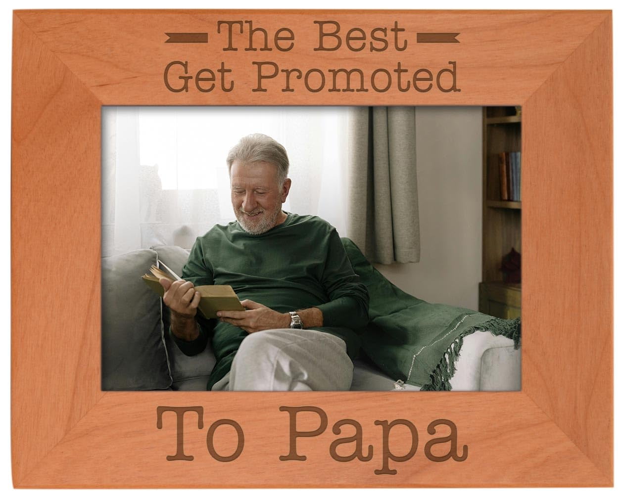ThisWear Gift for Grandpa Best Get Promoted to Papa Natural Wood ...