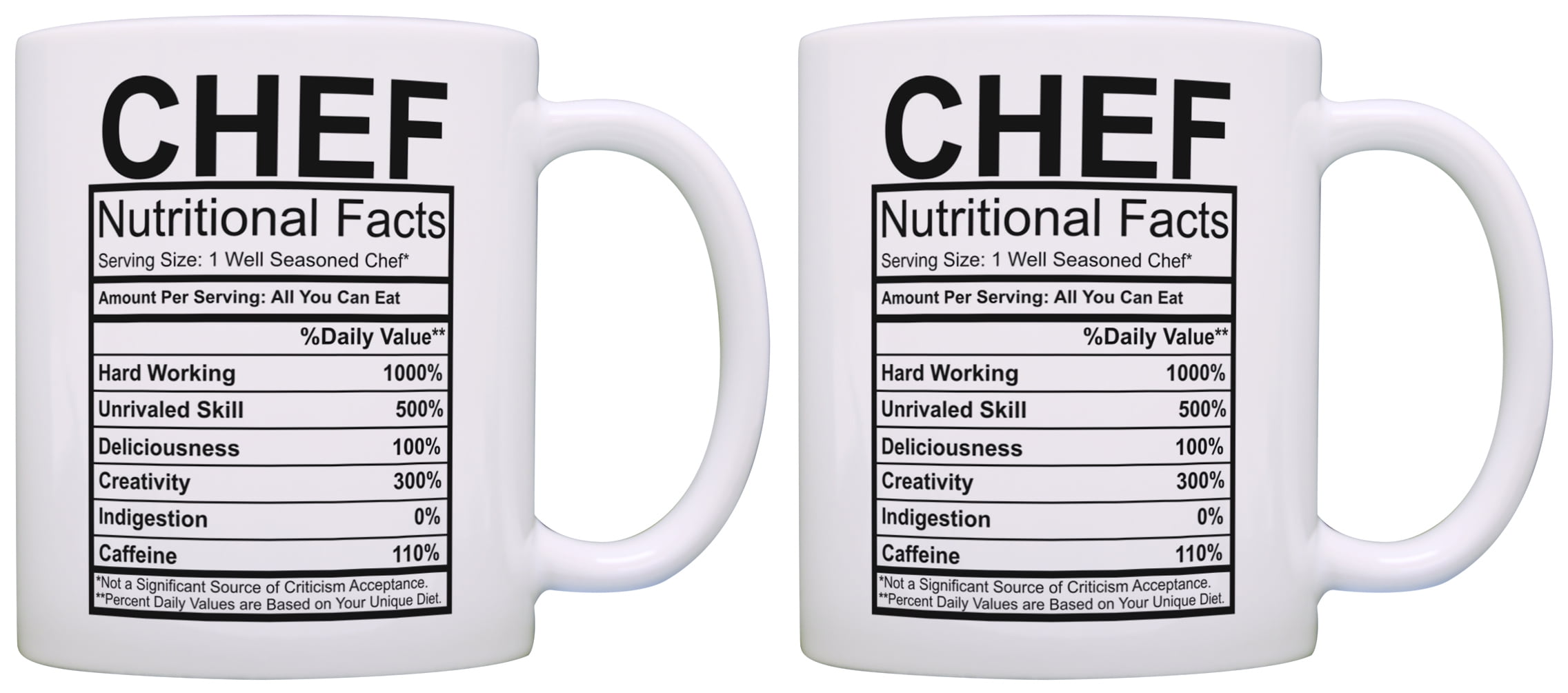 ThisWear Gifts for Chefs Chef Nutritional Facts Label Gag Gift 11 ounce ...