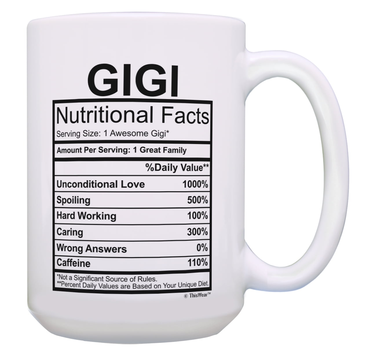 ThisWear Gigi Coffee Cup Gigi Nutritional Facts Gigi Presents Gigi Mug ...