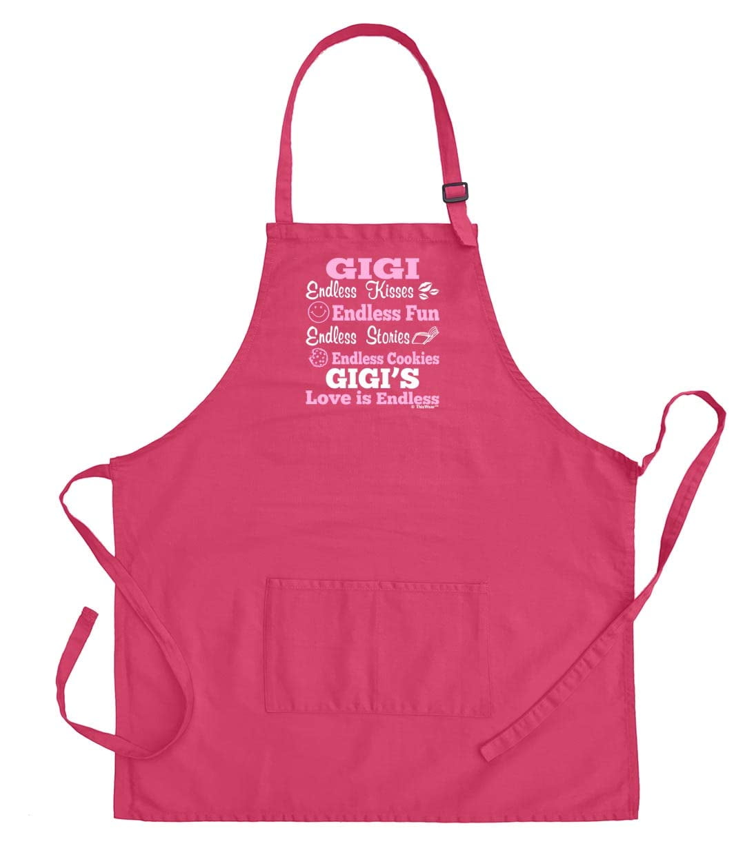 ThisWear Gigi's Love is Endless Apron for Kitchen Two Pocket Apron ...