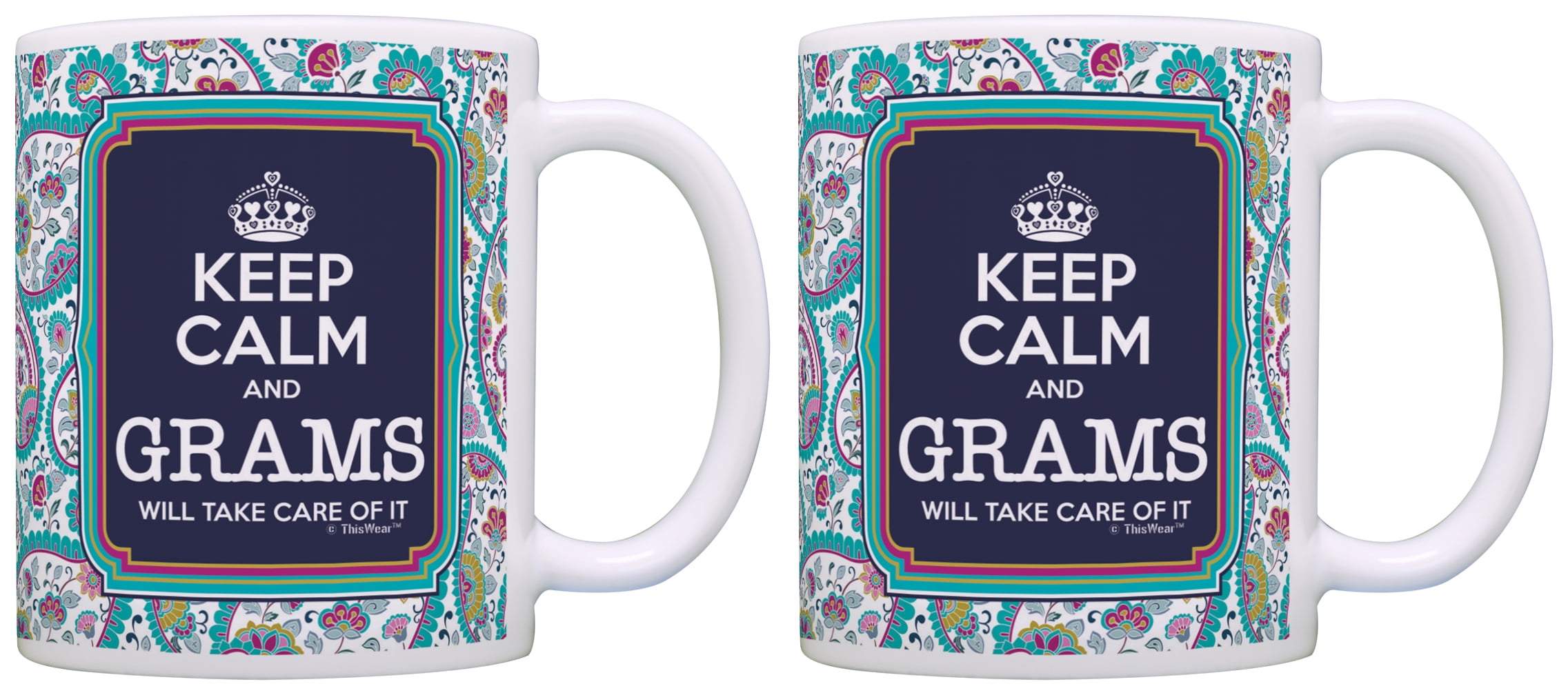 ThisWear Grams Mug Set Keep Calm and Grams Will Take Care of It Cups 11 ...