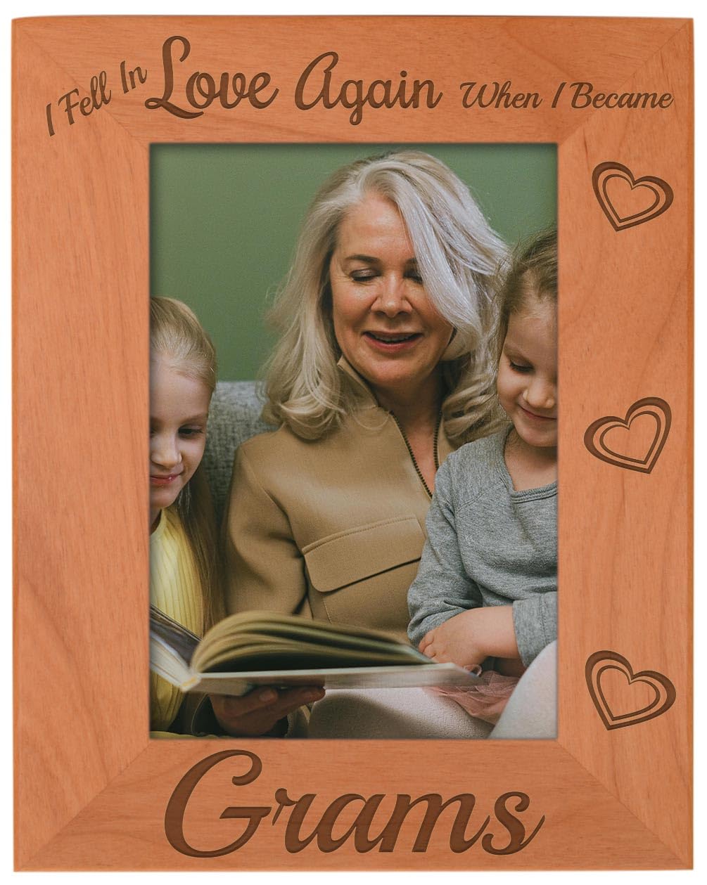 ThisWear Grandma Gift Fell In Love When I Became Grams Natural Wood ...