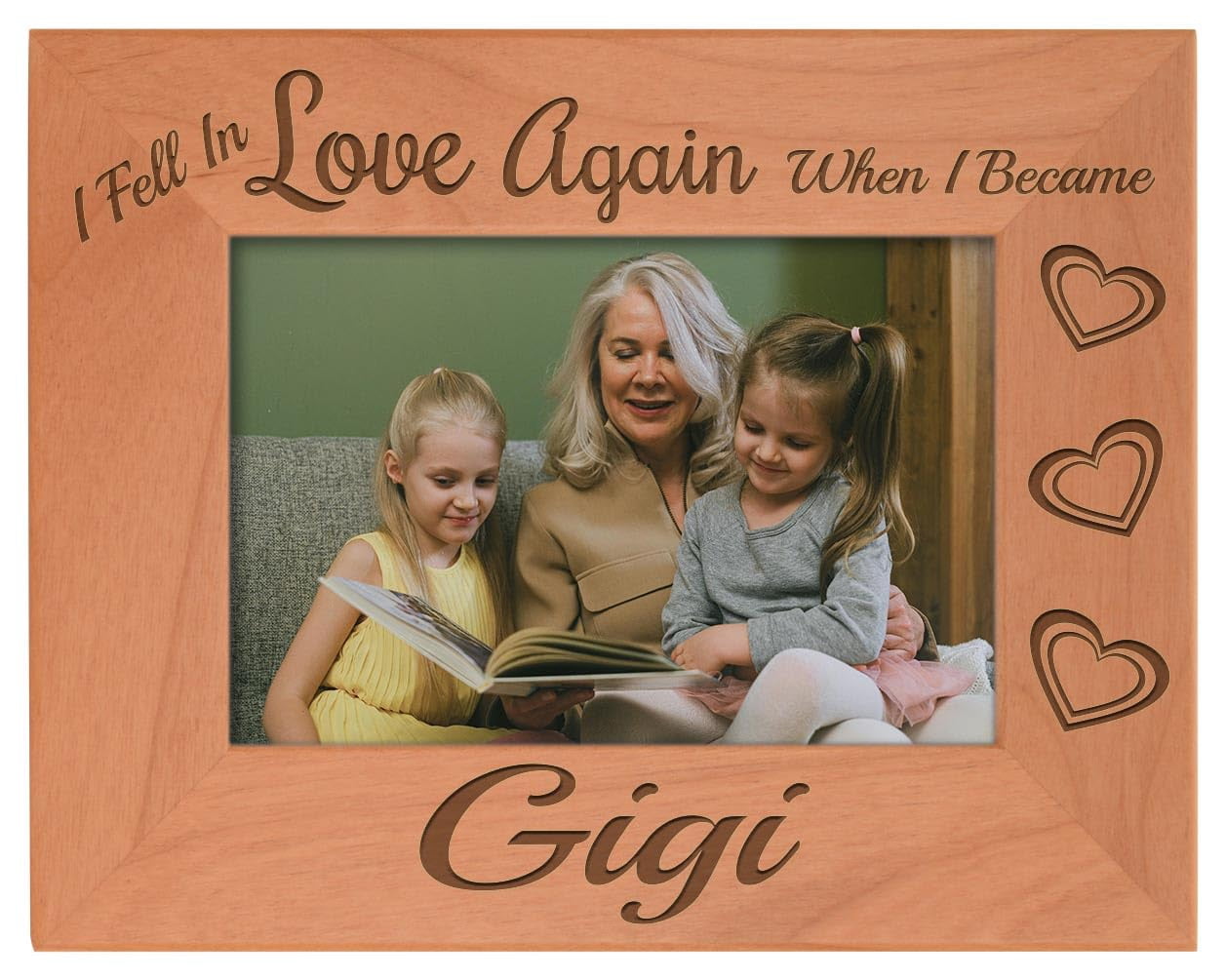 ThisWear Grandma Gifts Fell In Love When I Became Gigi Natural Wood ...