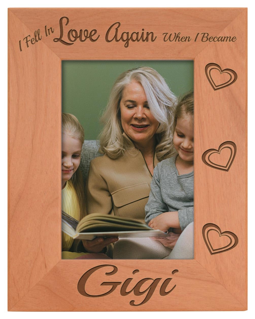 ThisWear Grandma Gifts Fell In Love When I Became Gigi Natural Wood ...