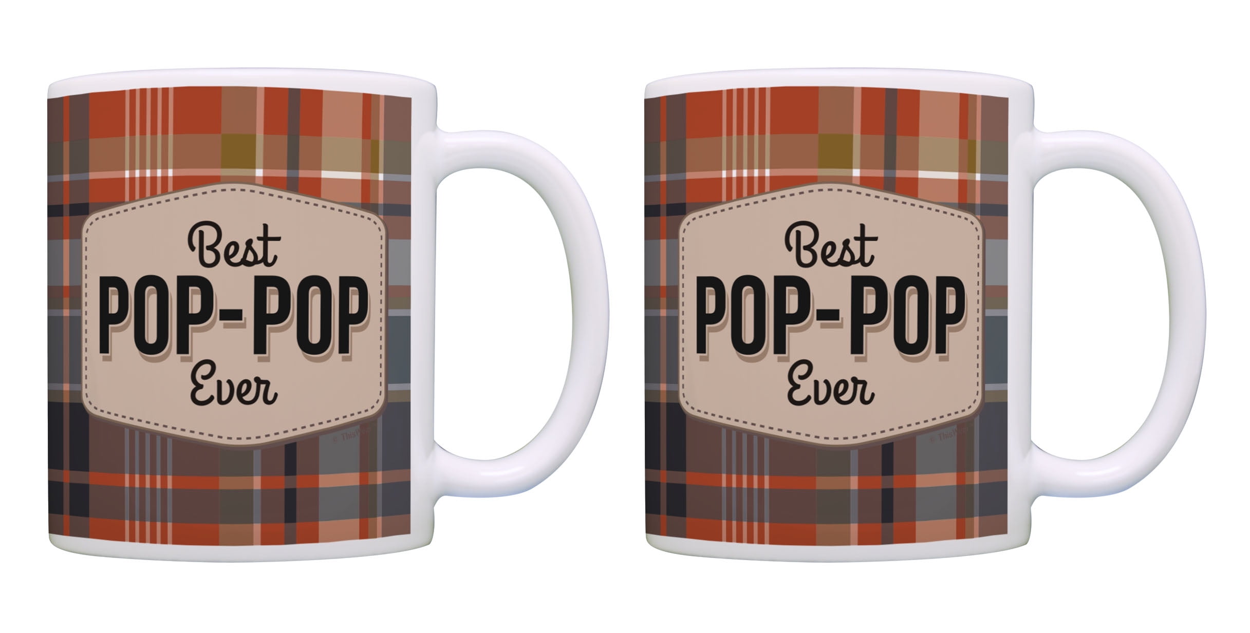 ThisWear Grandpa Fathers Day Mug Best Pop-Pop Ever Cup Set 2 Pack Mug ...
