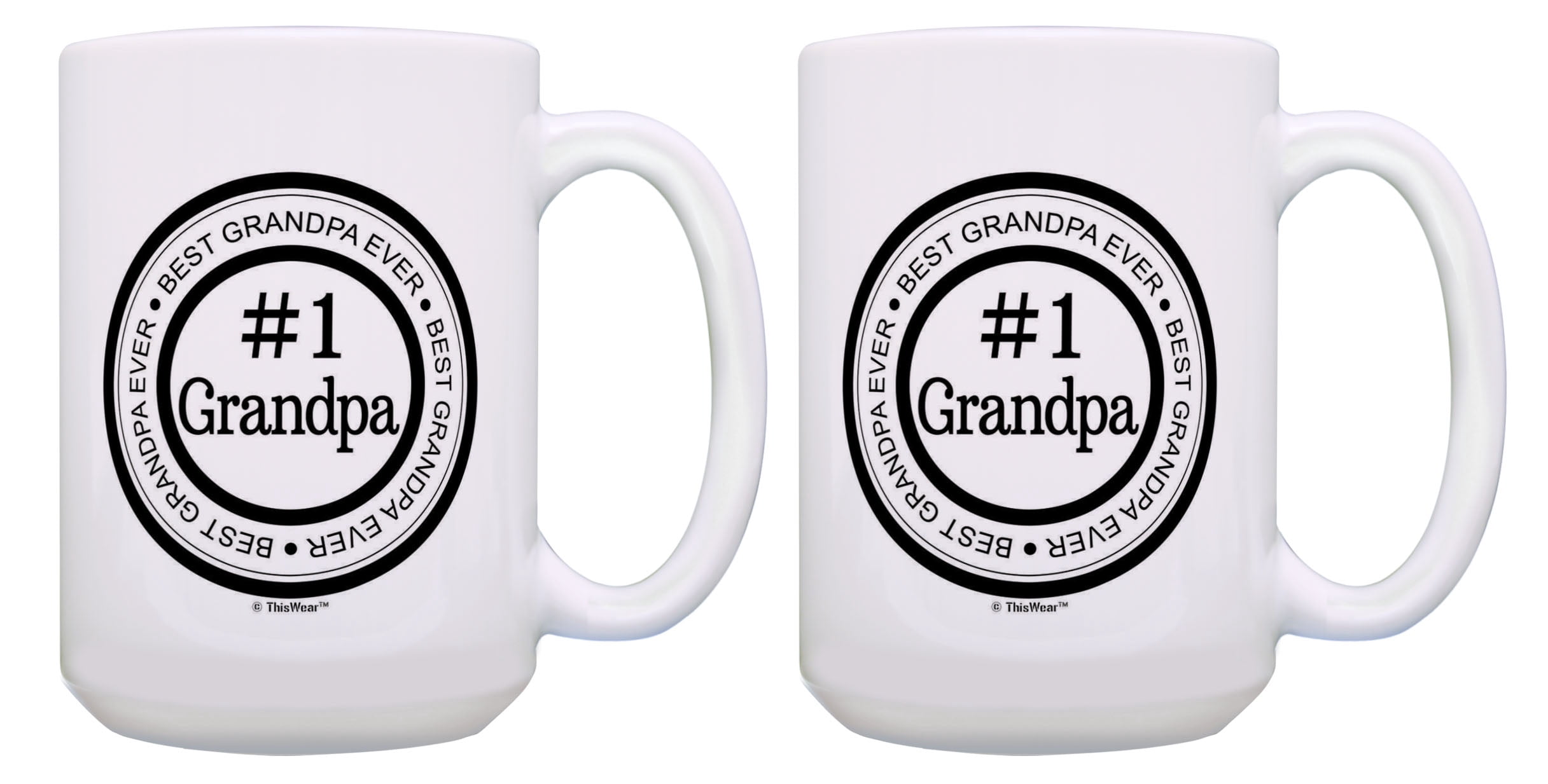 ThisWear Grandpa Mug Set Best Ever #1 Grandpa Cup Grandfather Gift 2 ...