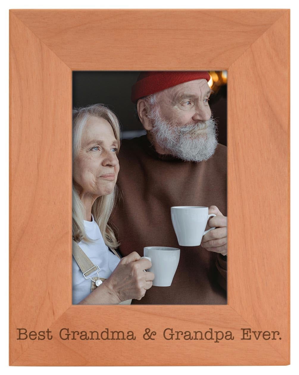 ThisWear Grandparents Gifts Best Grandma Grandpa Ever Natural Wood ...