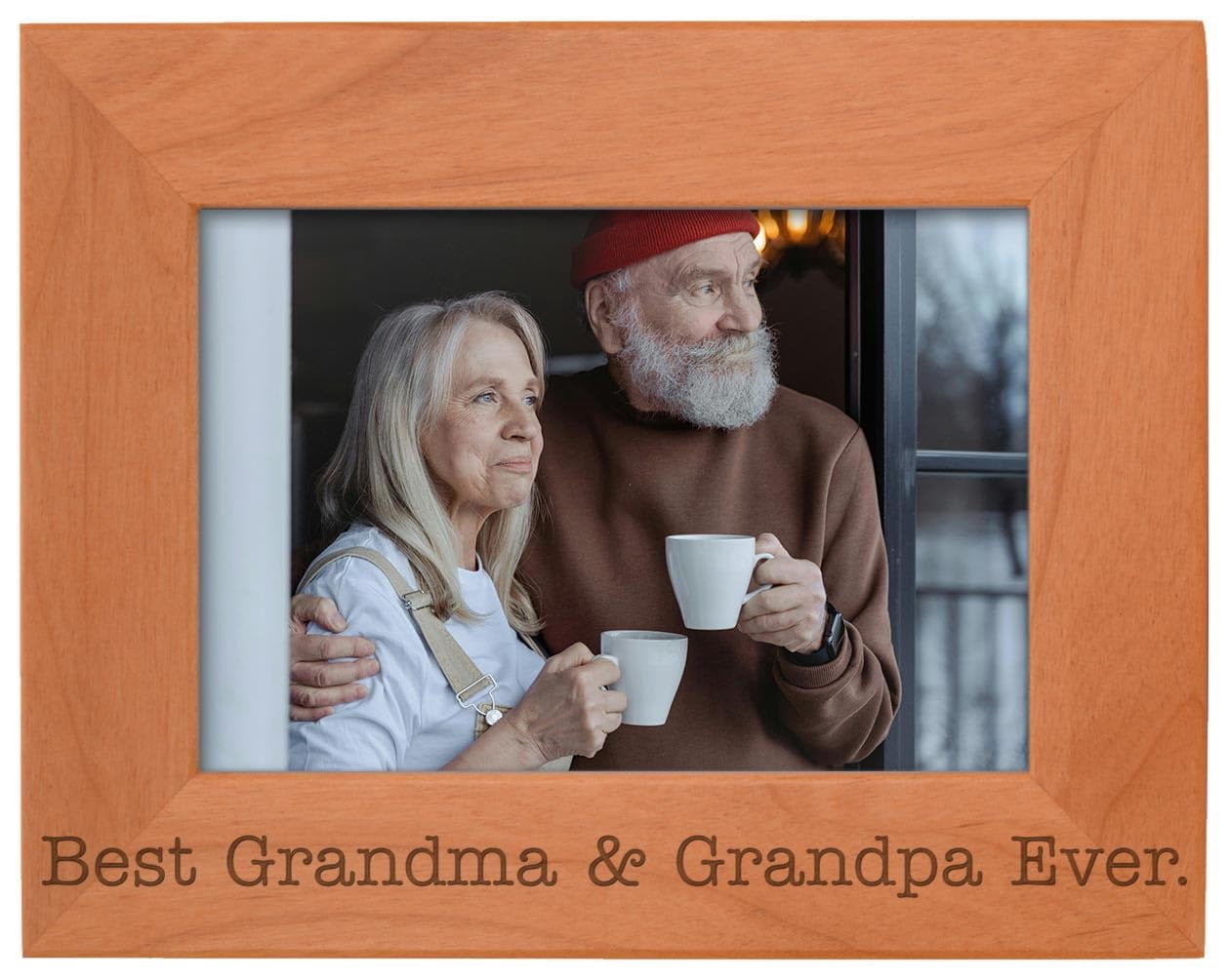 ThisWear Grandparents Gifts Best Grandma Grandpa Ever Natural Wood ...