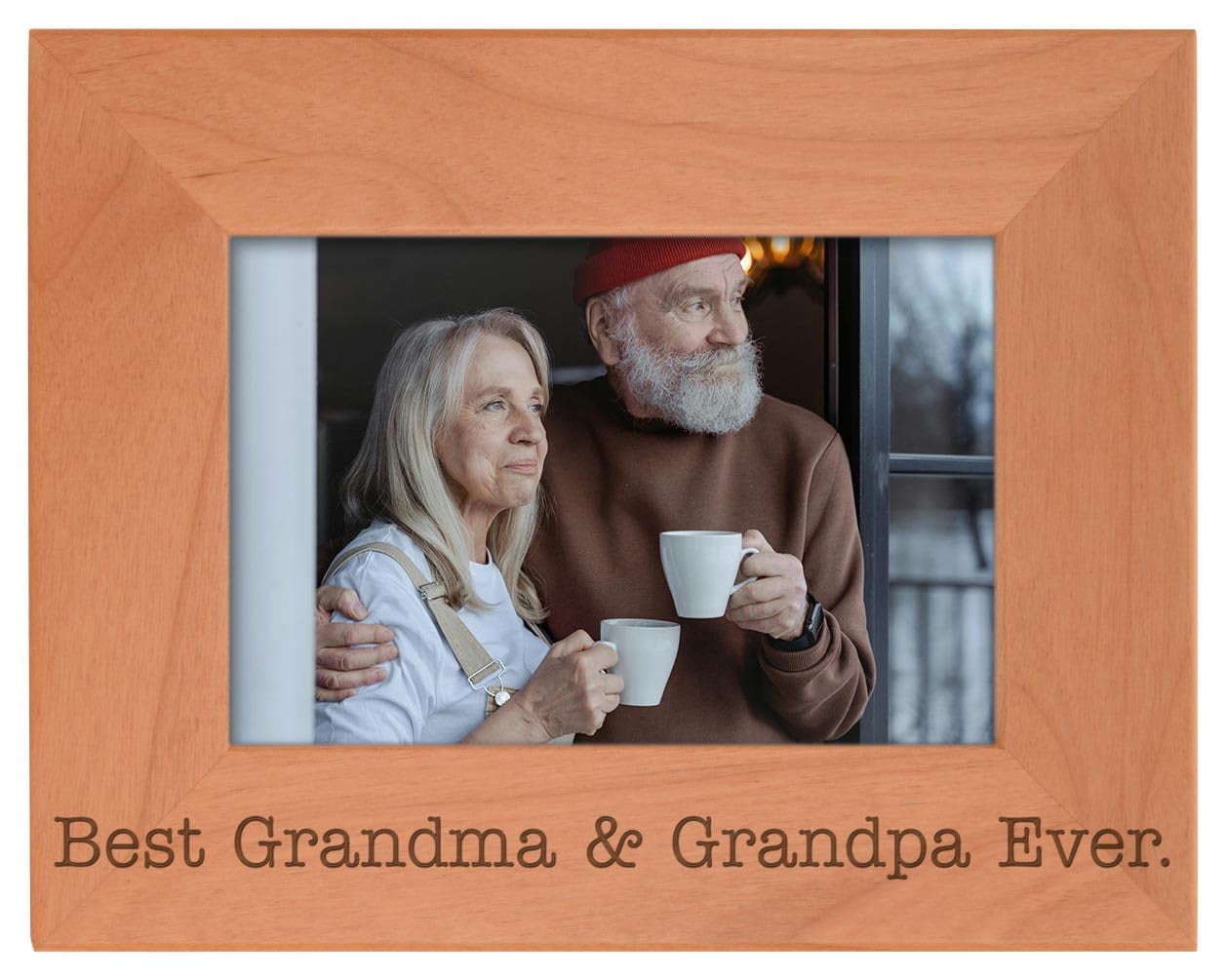 ThisWear Grandparents Gifts Best Grandma Grandpa Ever Natural Wood ...