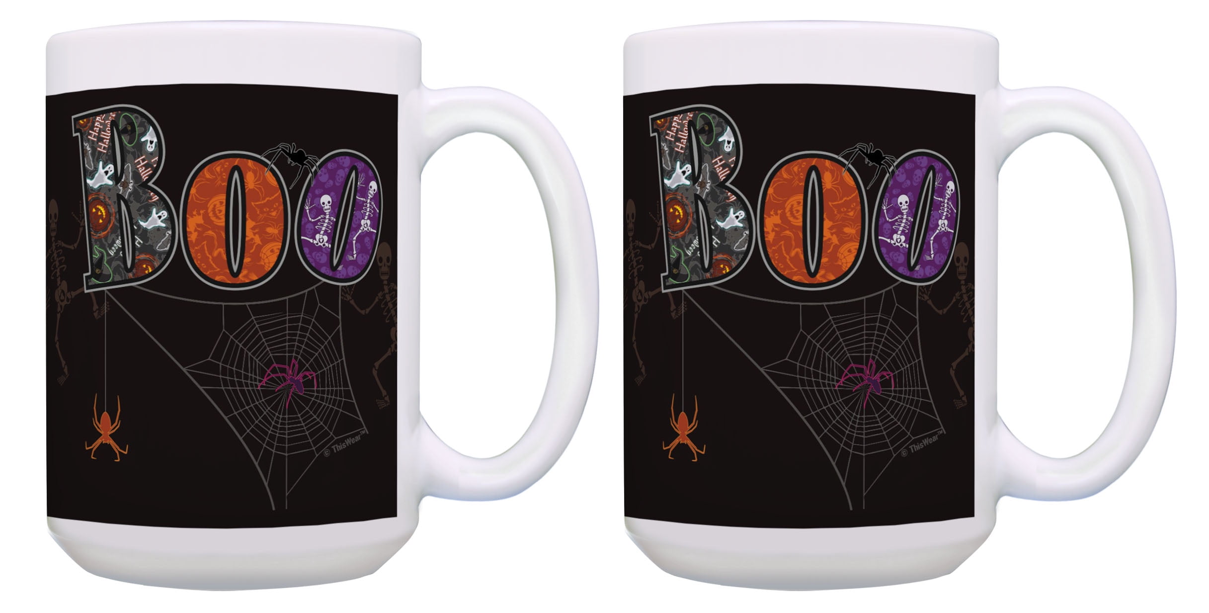 ThisWear Halloween Gifts Boo Coffee Mug Set Witchy Gifts Boo Set 2 Pack ...