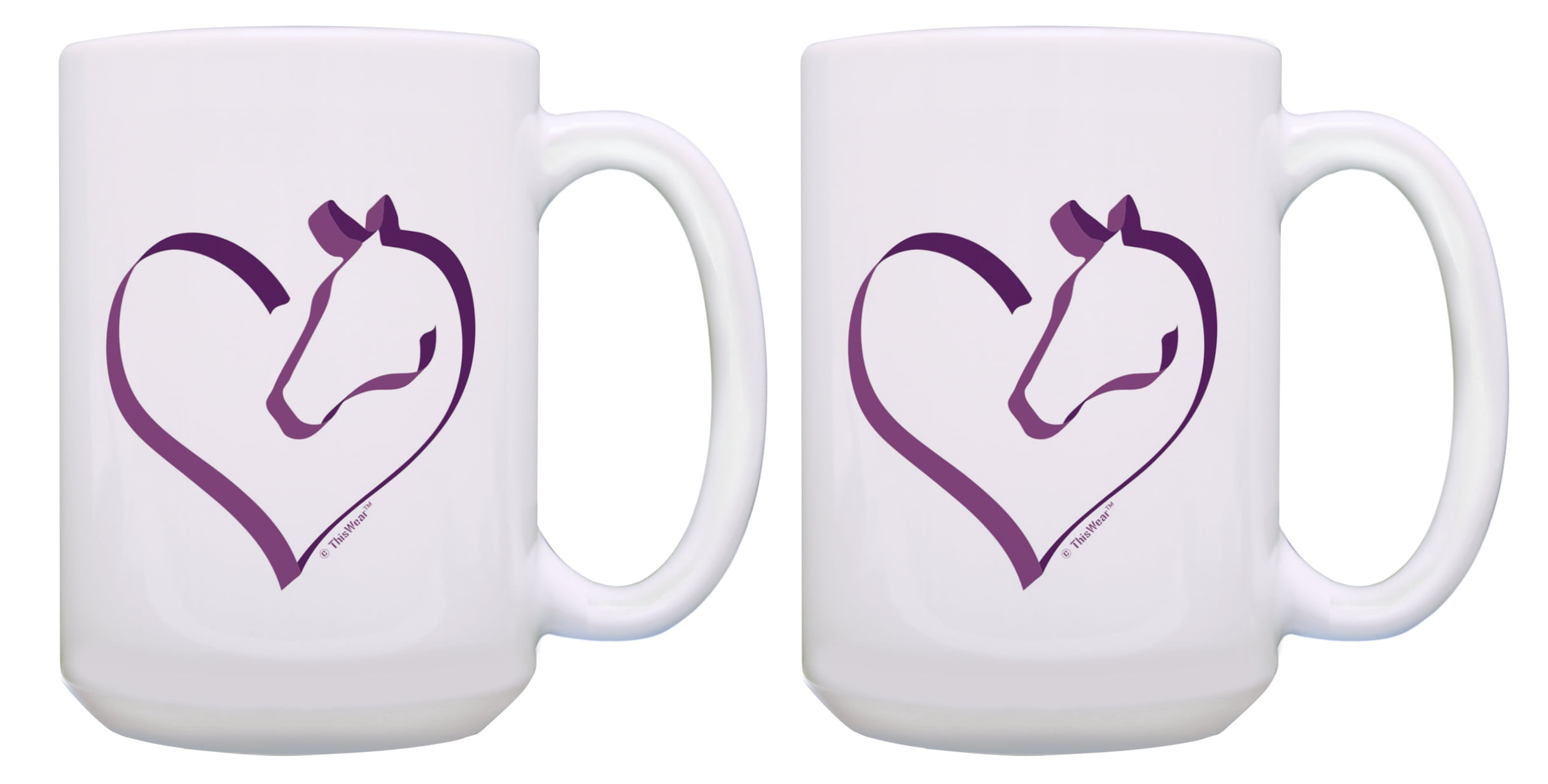 ThisWear Horse Themed Gifts Horse Heart Coffee Mug Set Large Horse ...