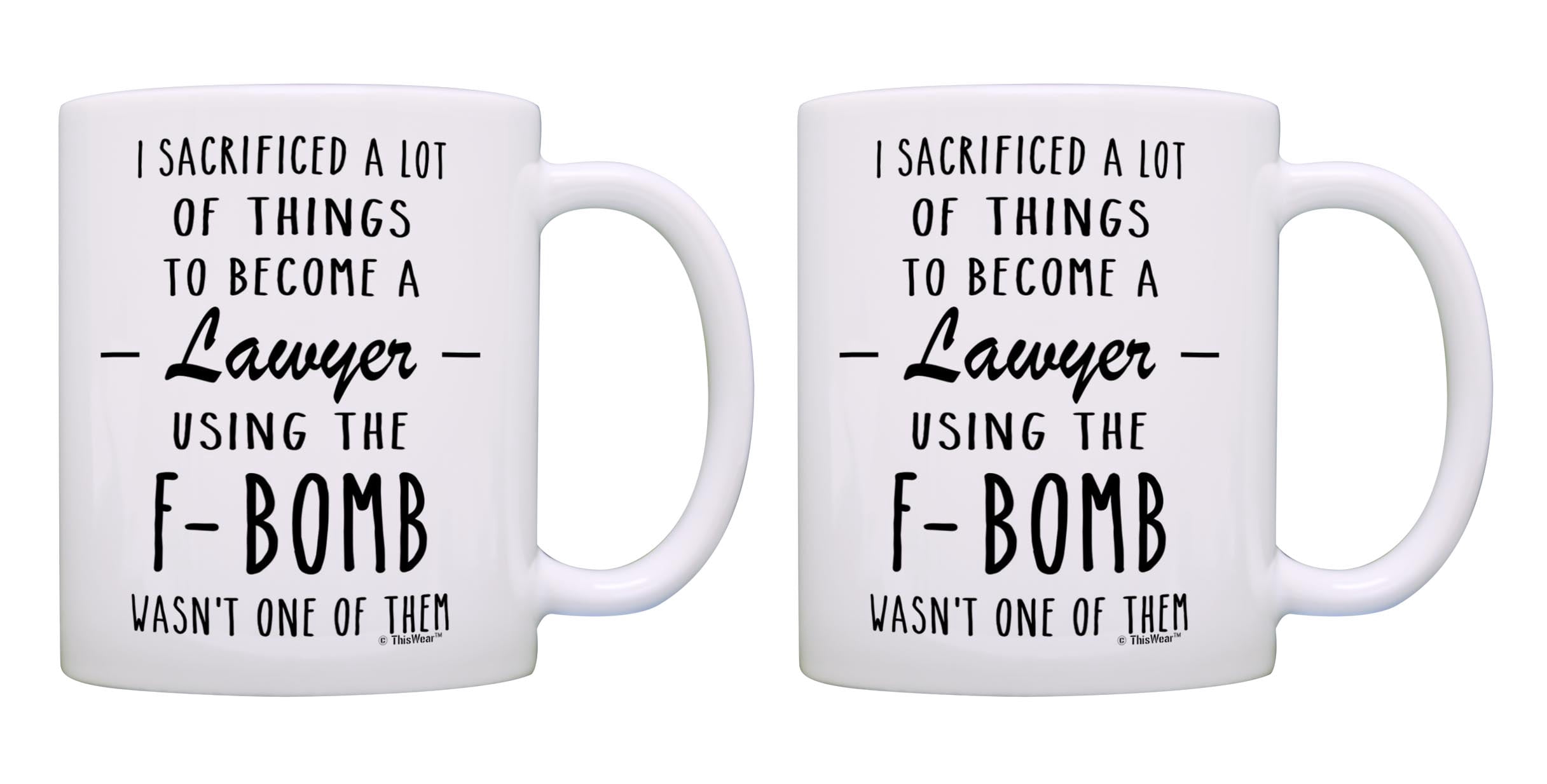 ThisWear Lawyer Gifts Lawyer F-Bomb Mugs Best Lawyer Gift Set 11 ounce ...