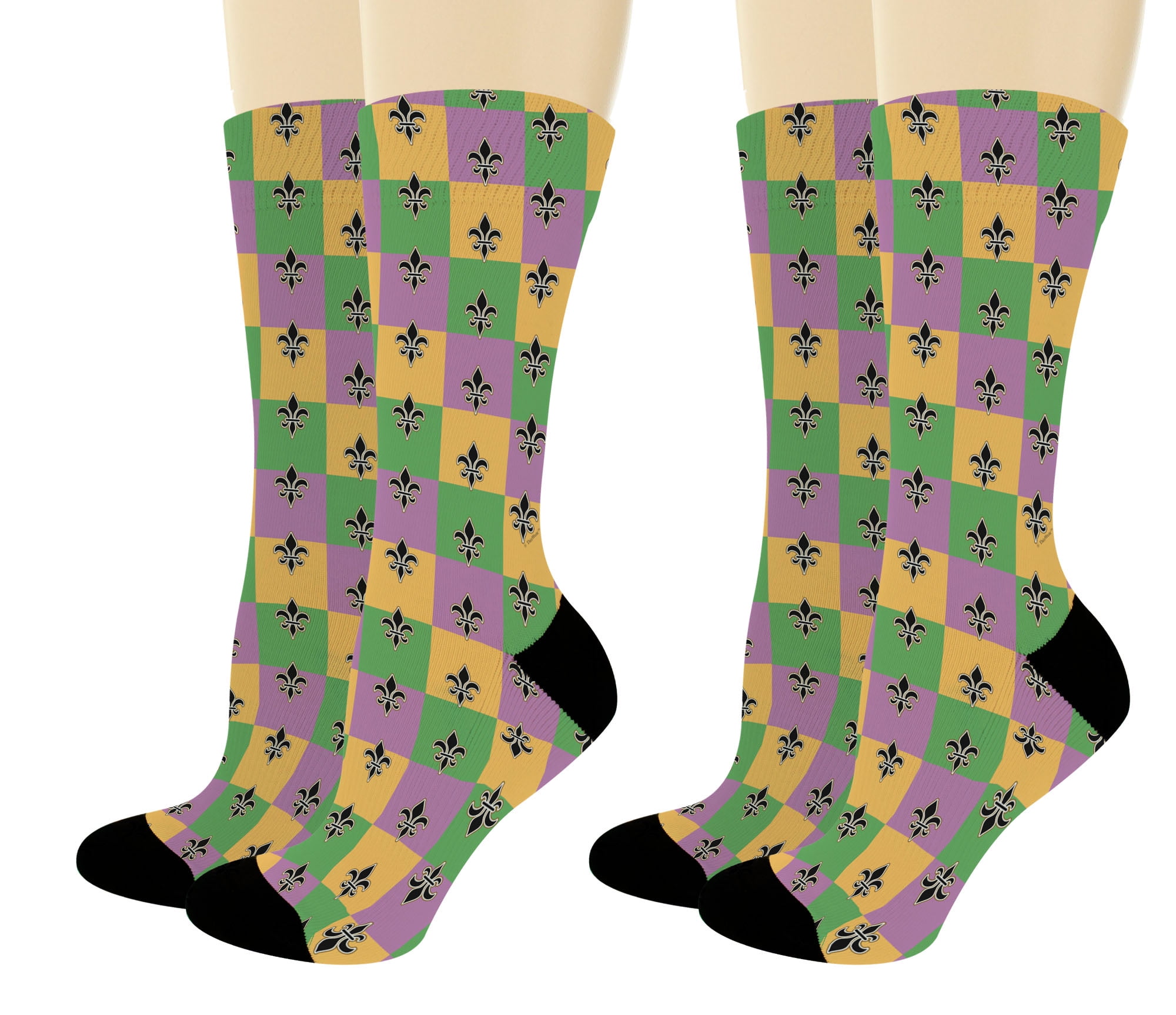 ThisWear Mardi Gras Accessories Mardi Gras Fleur-de-lis Socks Mardi ...