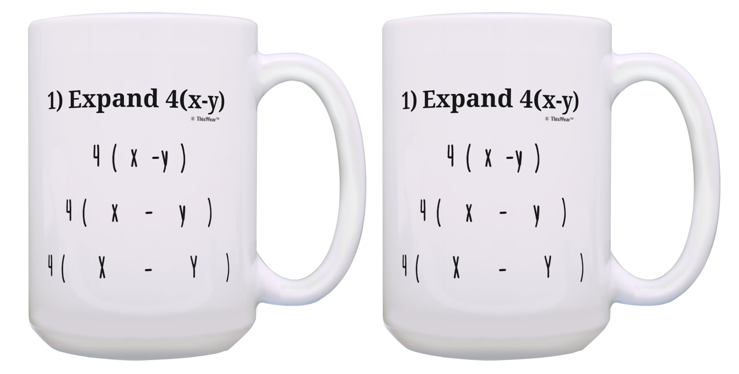 ThisWear Math Novelty Gifts Expand 4(x-y) Funny Math Gifts 2 Pack Gift ...