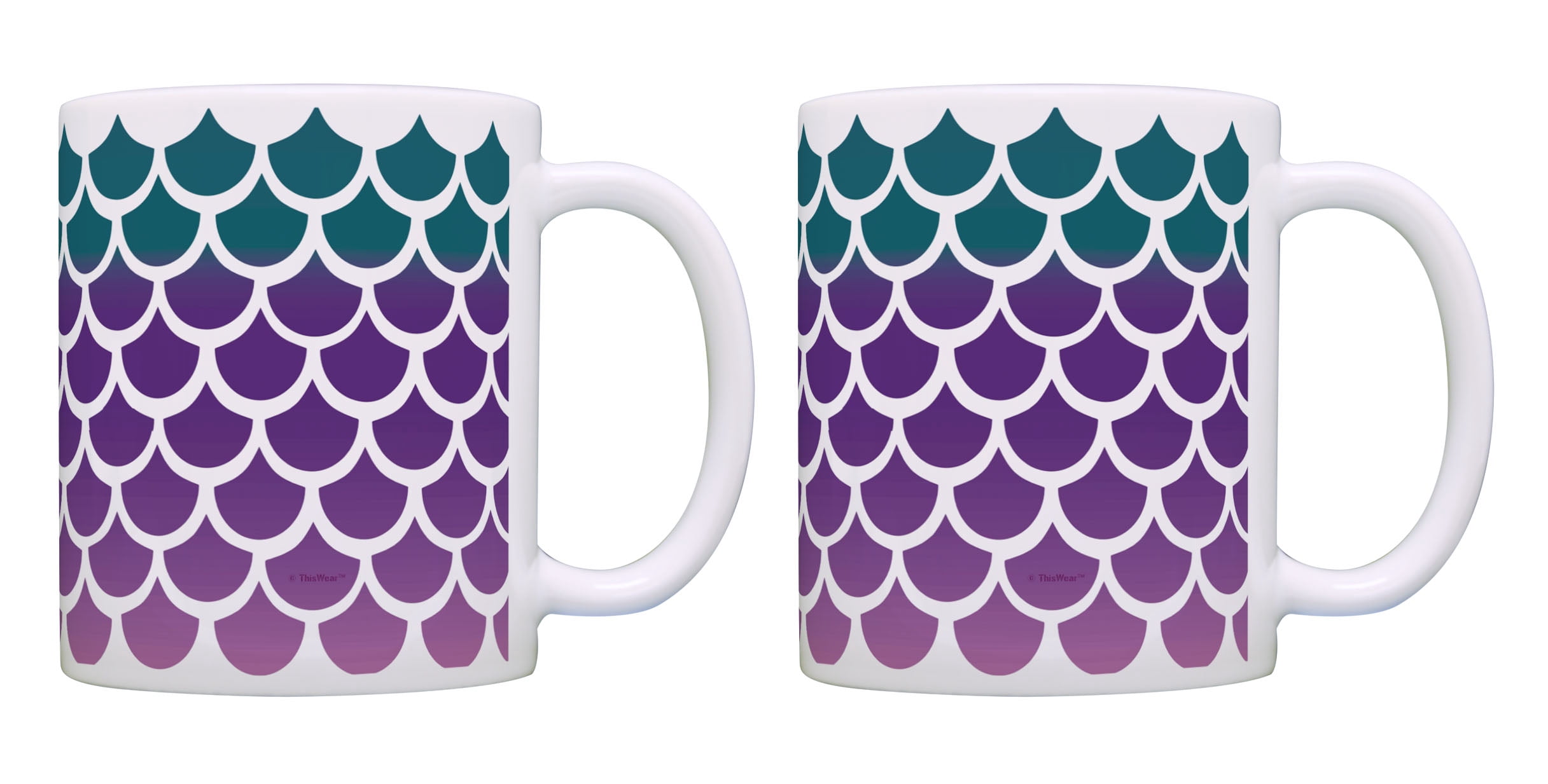 ThisWear Mermaid Gifts Colorful Mermaid Cups Dragon Scale Mugs Cool 11 ...