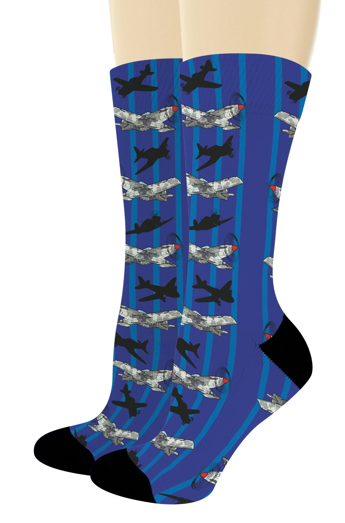 ThisWear Military Crew Socks Fighter Jet Socks Pilot Gifts for Airplane ...
