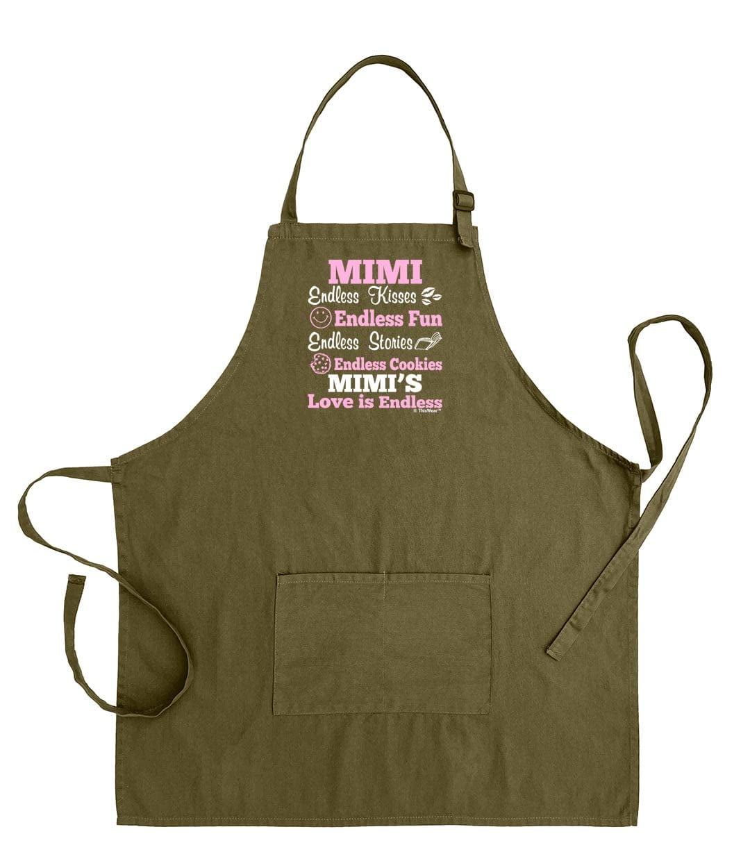 ThisWear Mimi's Love is Endless Apron for Kitchen Two Pocket Apron ...