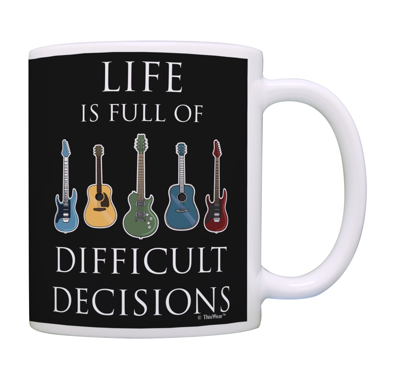 ThisWear Music Lovers Gifts Life is Full of Difficult Decisions Guitar ...
