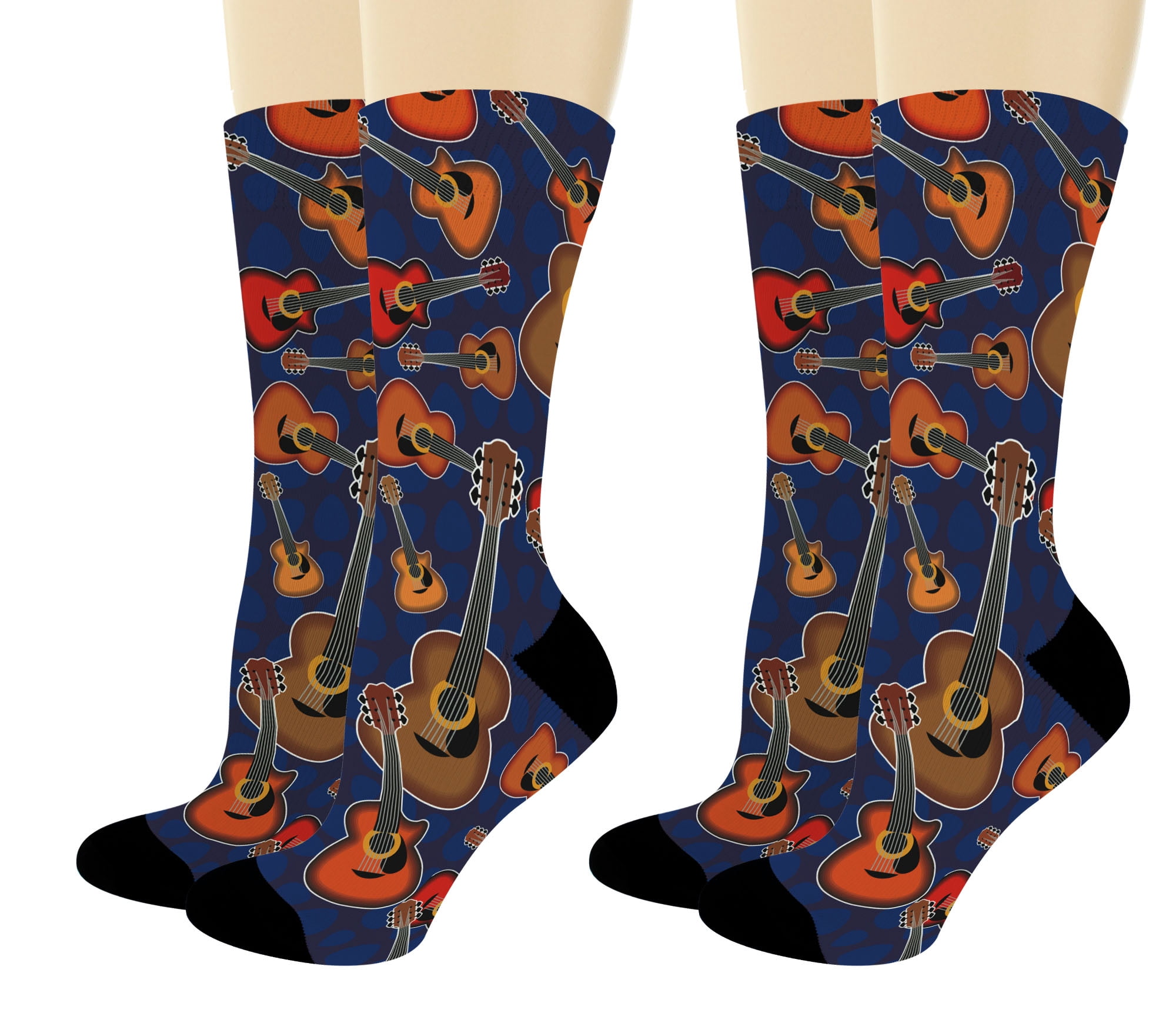 ThisWear Music Teacher Gifts Guitar Print Crazy Socks Music Themed Gift ...
