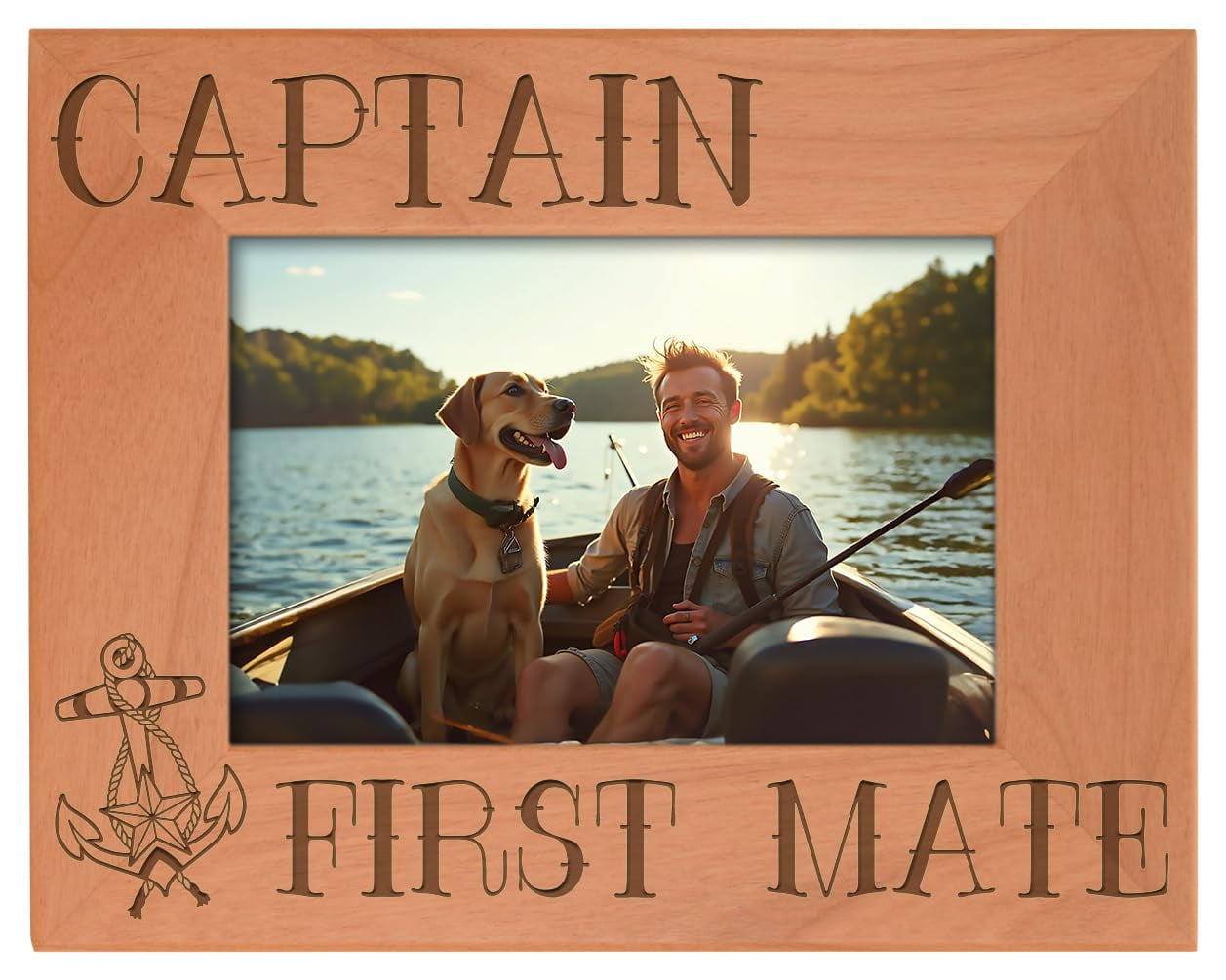 ThisWear Nautical Gift Sail Captain First Mate Anchor Natural Wood ...