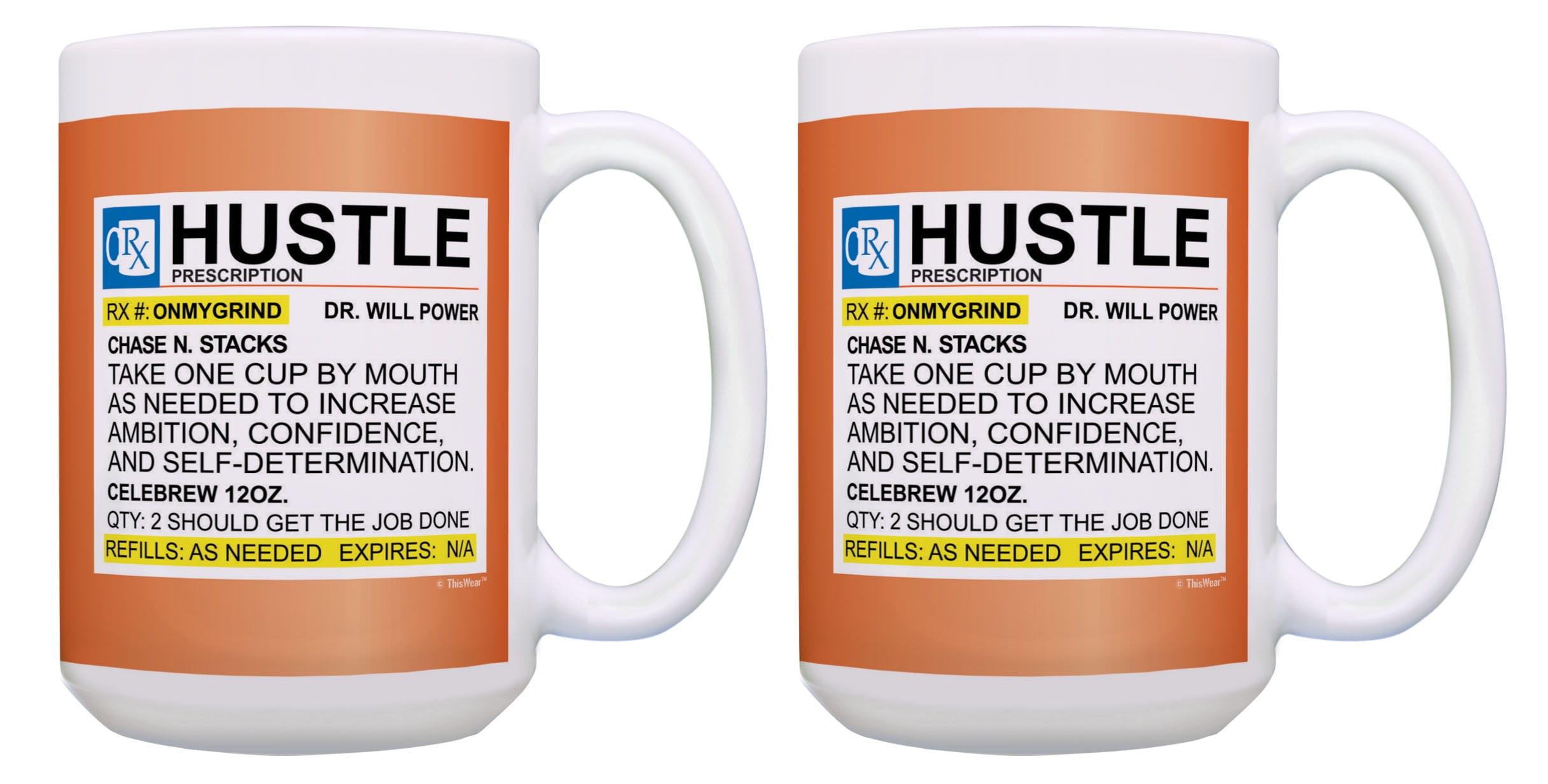 ThisWear New Job Mug Hustle Coffee Cup Set Inspirational Mug 2 Pack ...
