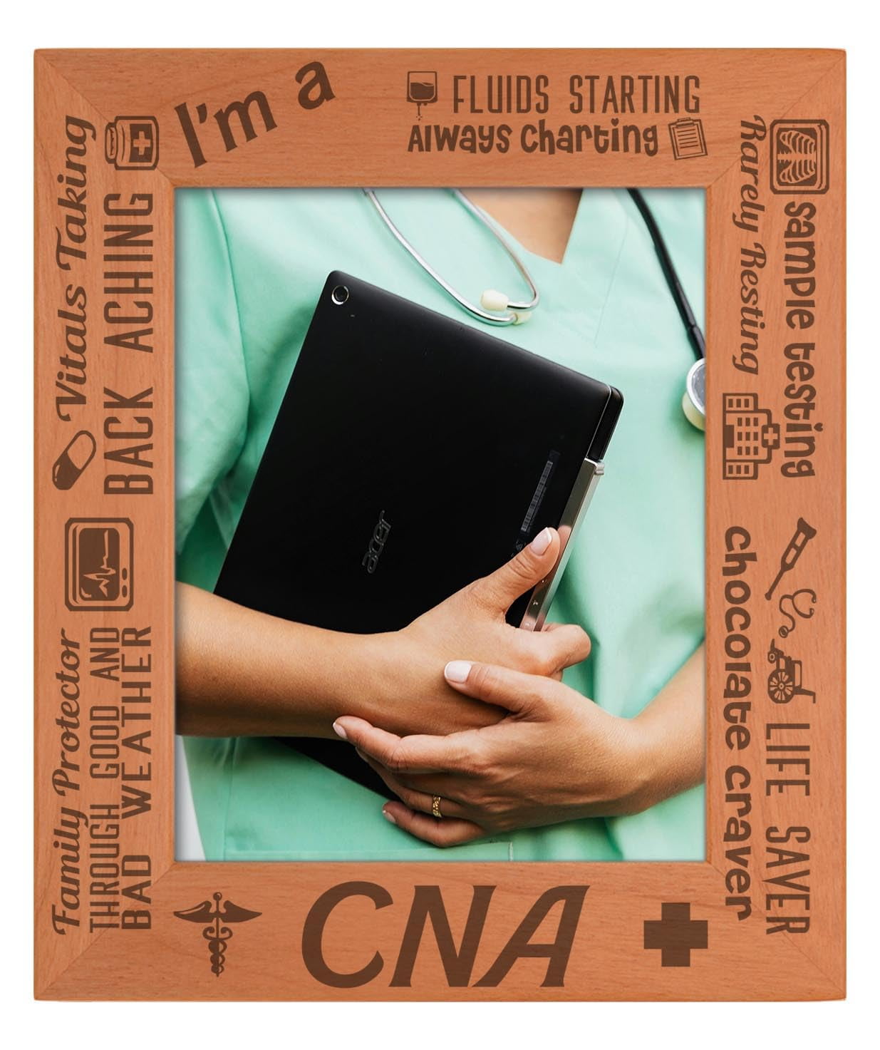 ThisWear Nurse Week Gifts For Women I'm a CNA Essential Attributes Wood ...