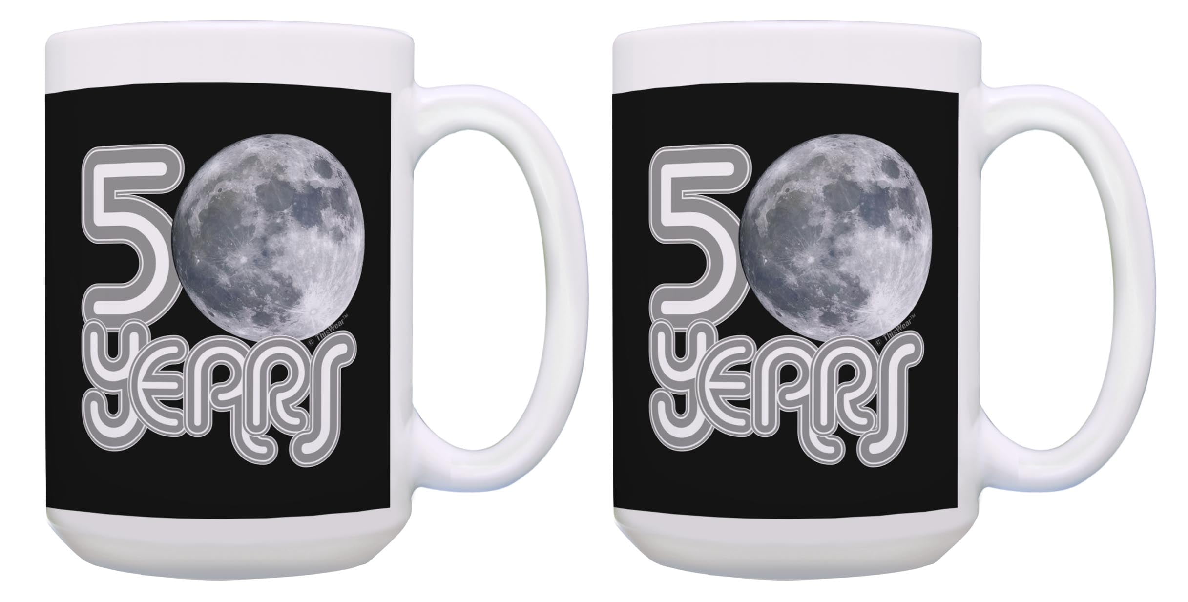 ThisWear Outer Space Gifts First Moon Landing 50 Years Retro Mug Set 2 ...