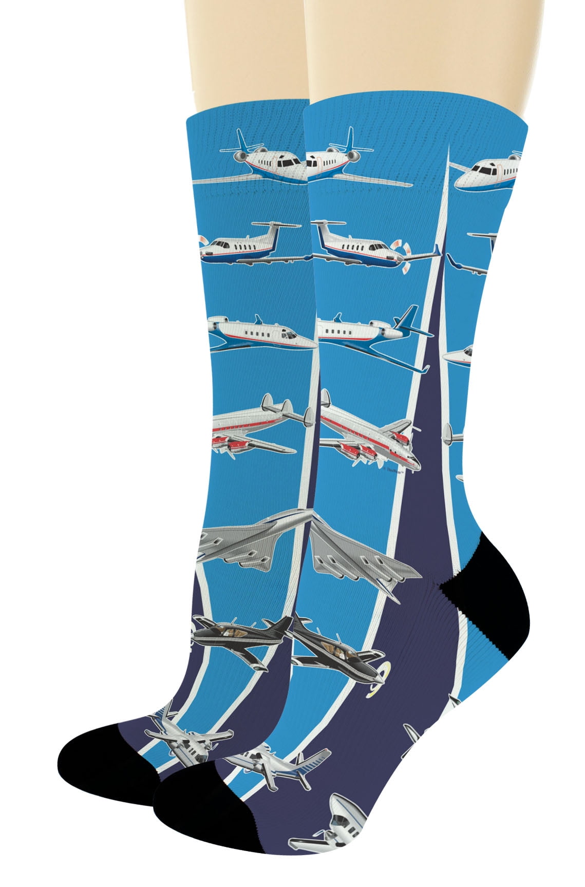 THISWEAR Pilot Gift, Airplane Novelty Crew Socks, Unisex Polyester ...