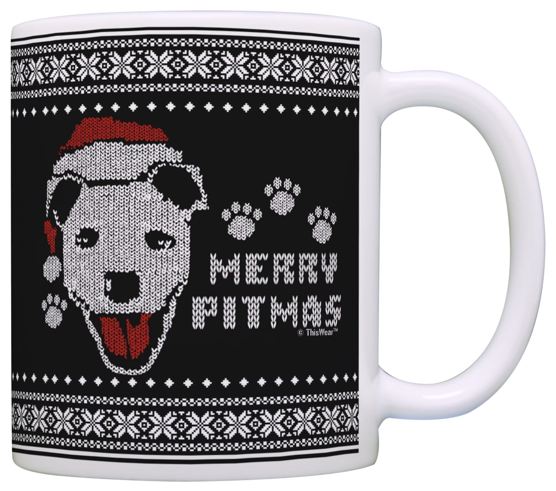 ThisWear Pitbull Mom Mug Merry Pitmas Christmas Mug for Pitbull Lovers ...