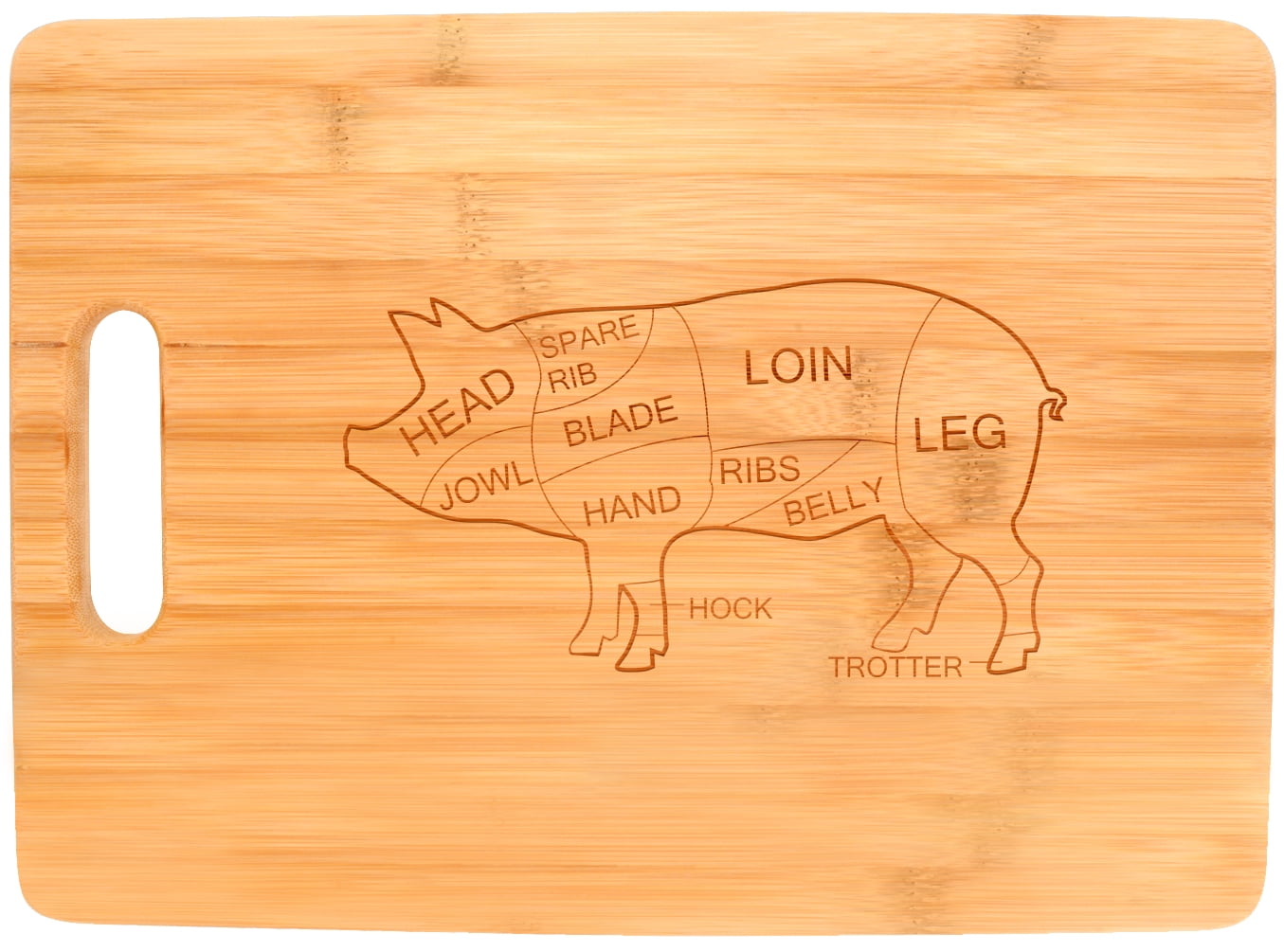 ThisWear Pork Butcher Cuts Kitchen Decor Barbecue BBQ Pig Bacon Big ...