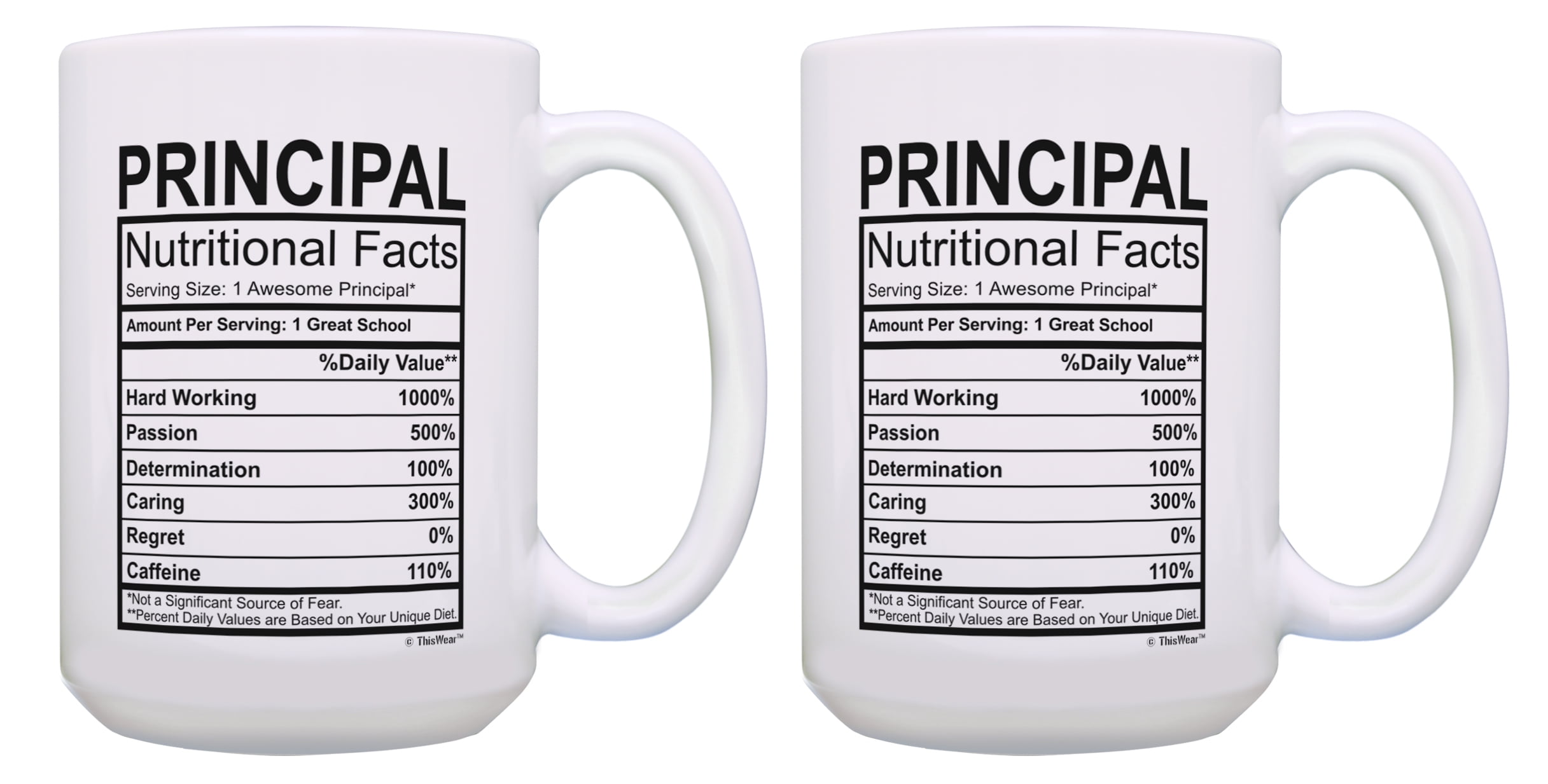 ThisWear Principal Mug Principal Nutritional Facts Cup Set Principal ...