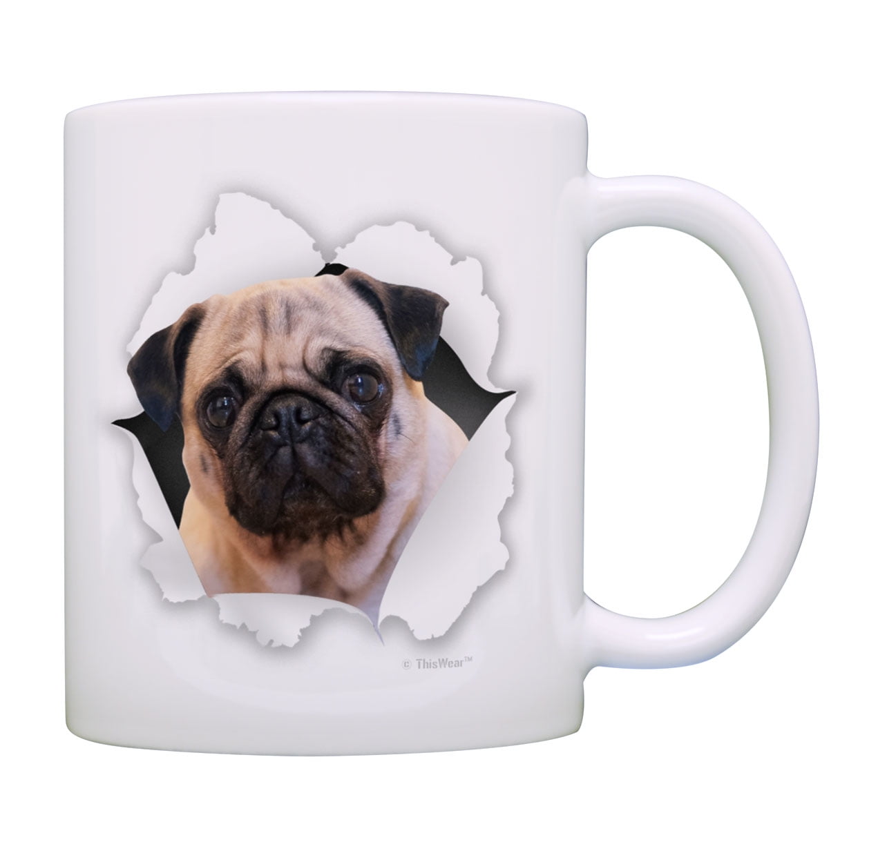 ThisWear Pug Dog Mug Pug Face Dog Coffee Cup Dog Cup Pug Dad Mug Pug ...