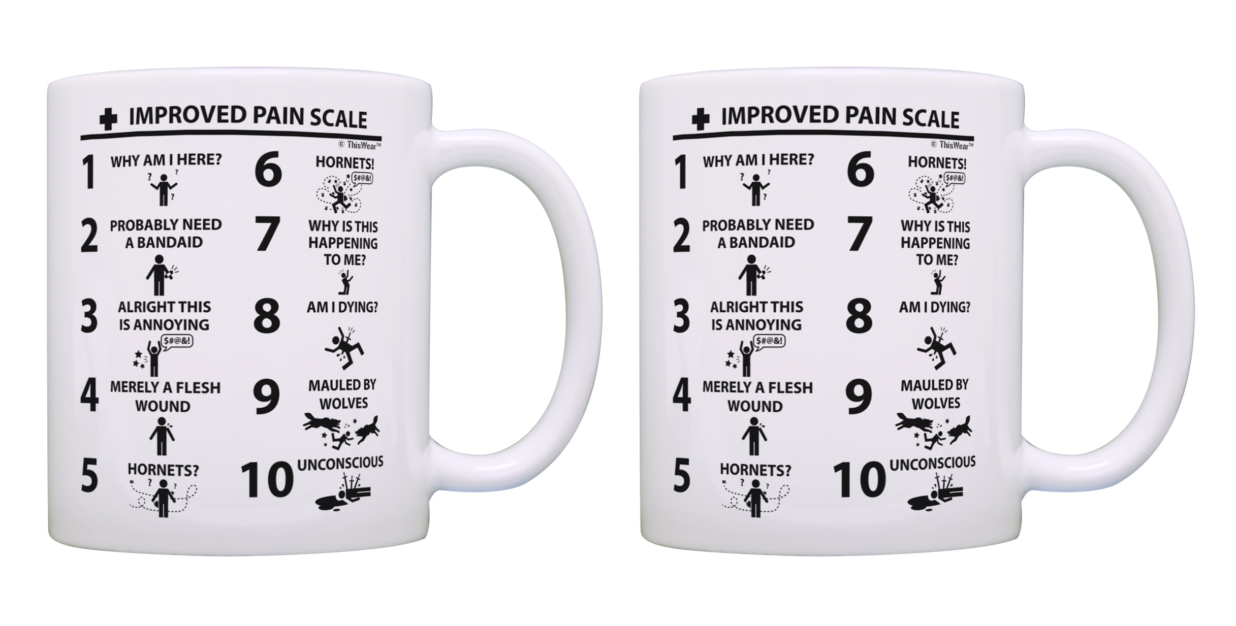 ThisWear RN Gifts for Nurses Gag Gift Improved Pain Scale 2 Pack LPN ...