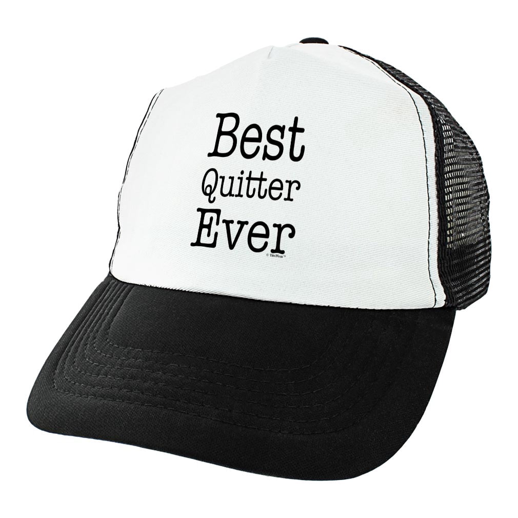 ThisWear Retirement Gifts for Men Best Quitter Ever Trucker Hat Black ...