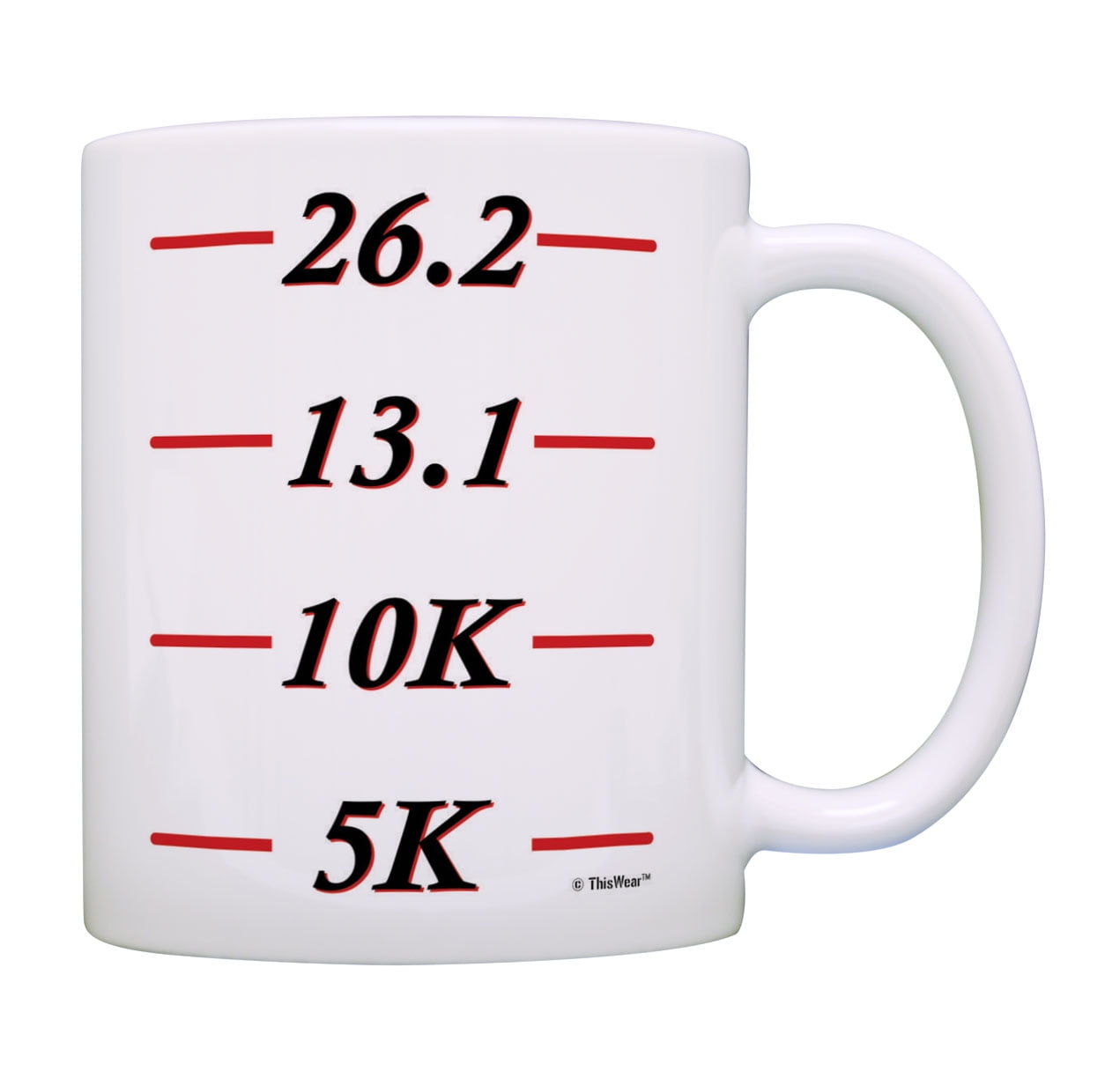 ThisWear Run Gift 5k to Marathon Runner Measurement Run Mug Funny ...