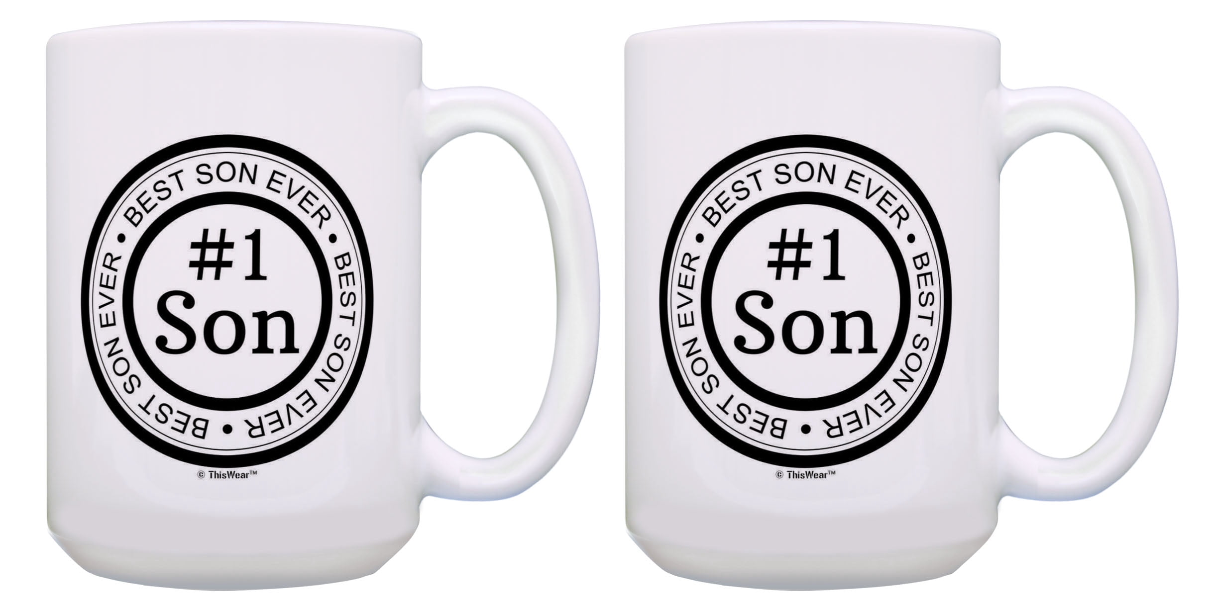 ThisWear Son Mug Set Best Son Ever #1 Son Coffee Cup 2 Pack 15oz Coffee ...