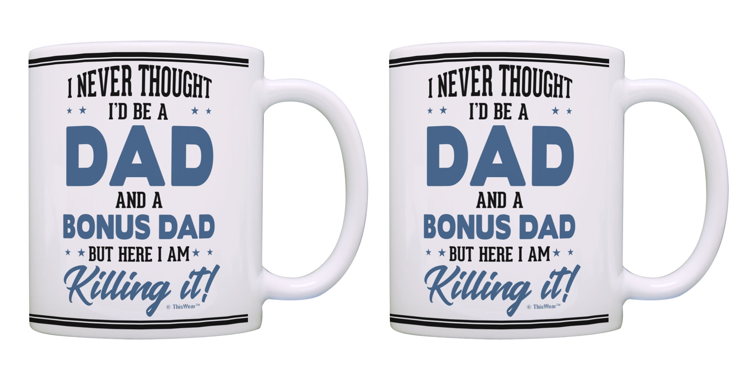 ThisWear Stepdad Mug Set Never Thought I'd Be a Dad and a Step Dad Mug ...
